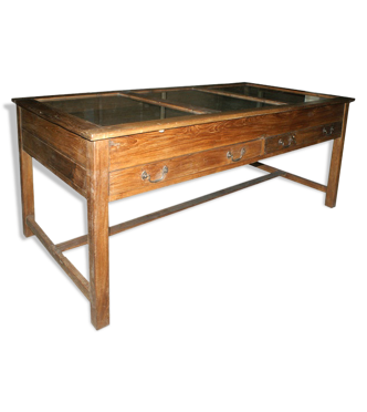 Table de métier en bois avec vitrines | Selency