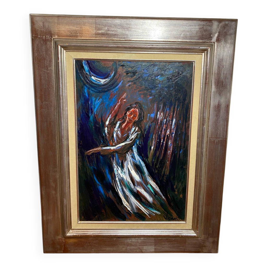 Huile sur toile, le Saut dans la foi, Andrew Vicari | Selency