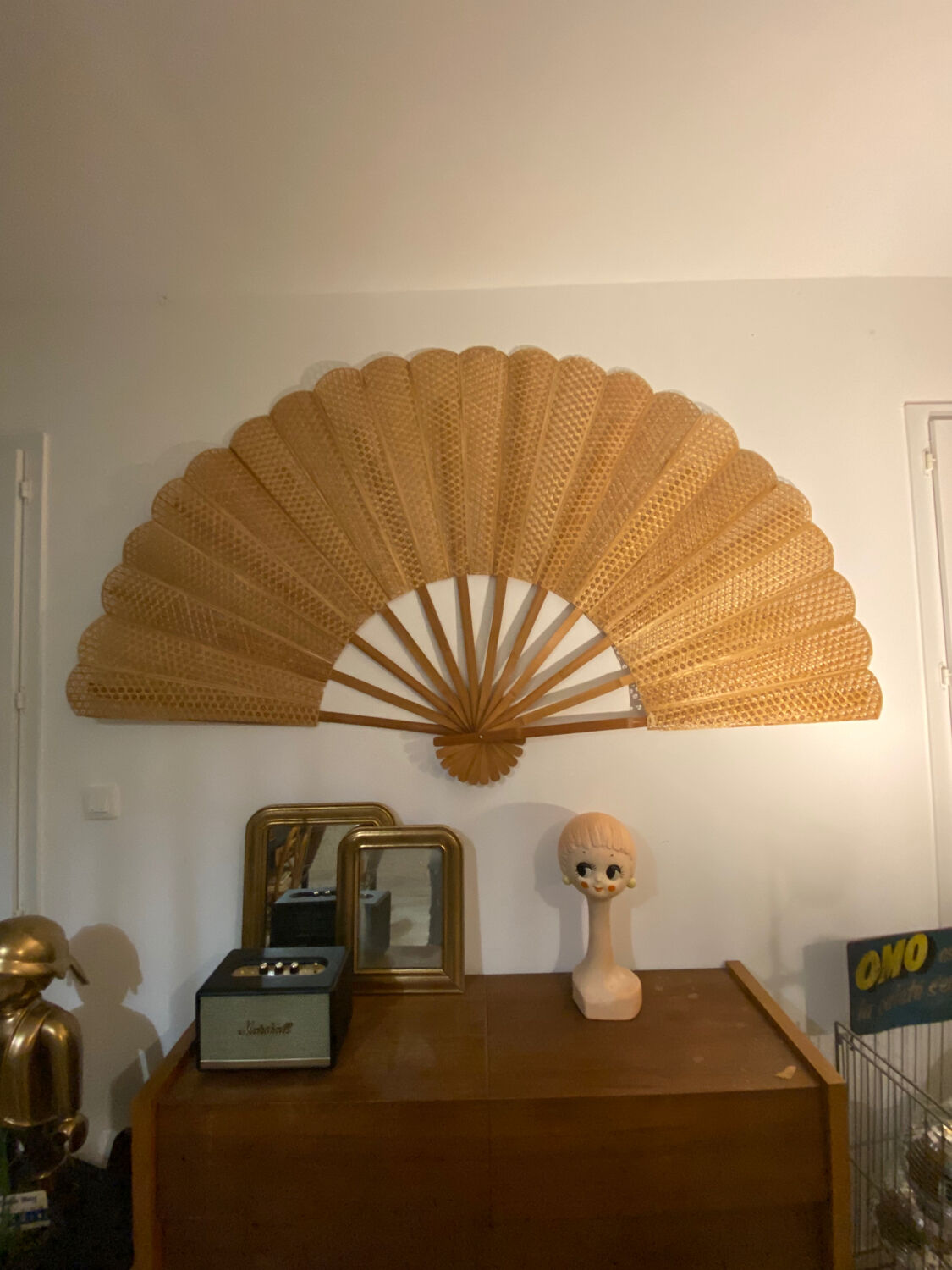 Éventail géant en rotin | Selency