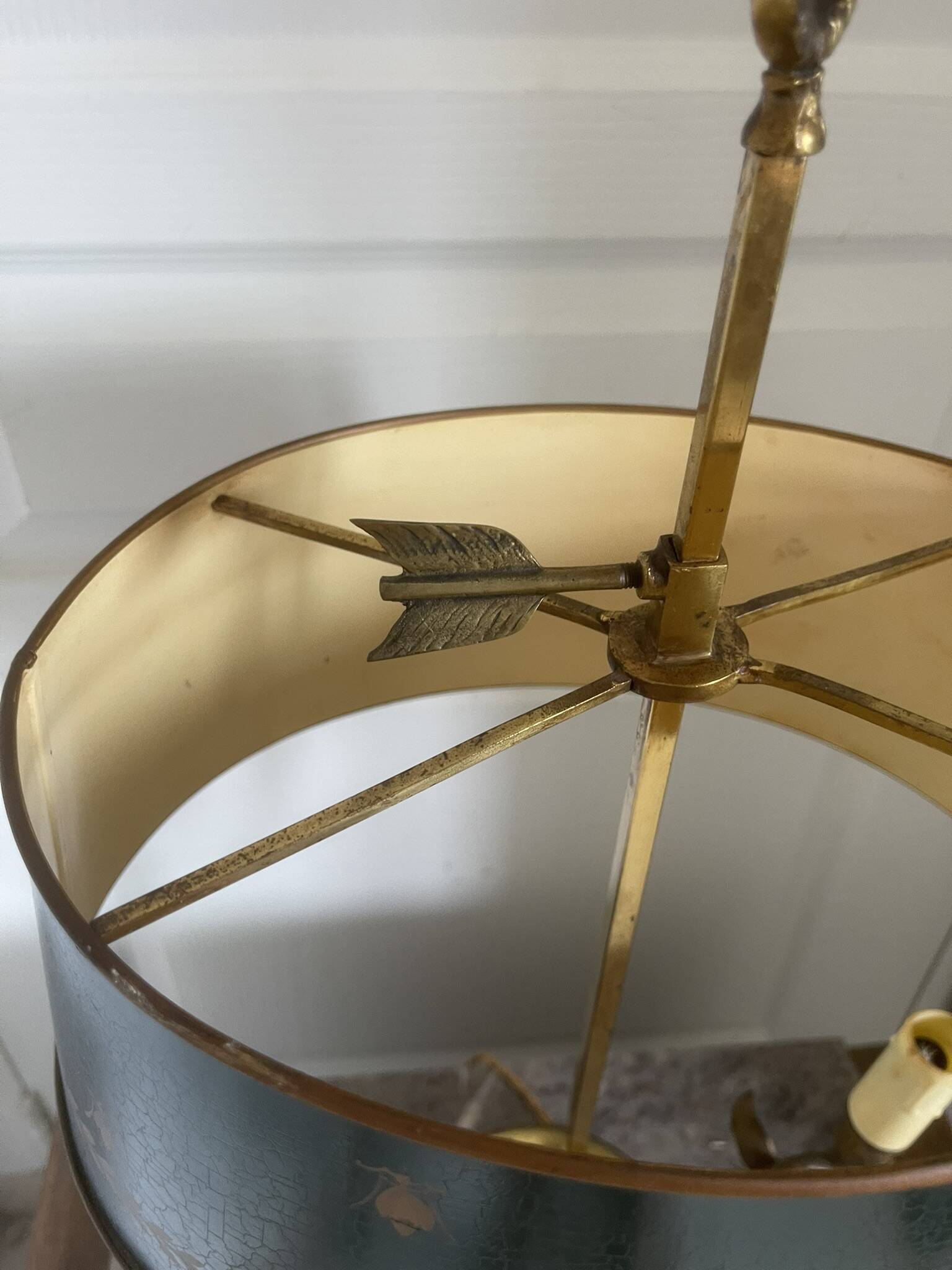 Ancien Lampe Bouillotte 2 Feux Cygne Lucien Gau Bronze Doré Empire ...