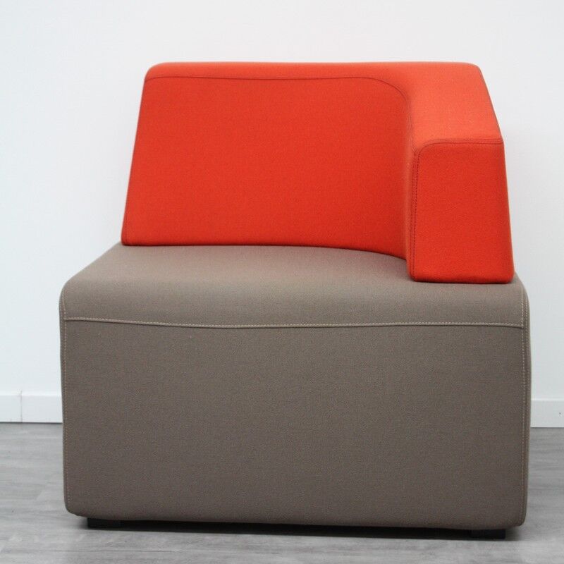 Cube Steelcase avec accoudoir gauche taupe corail | Selency