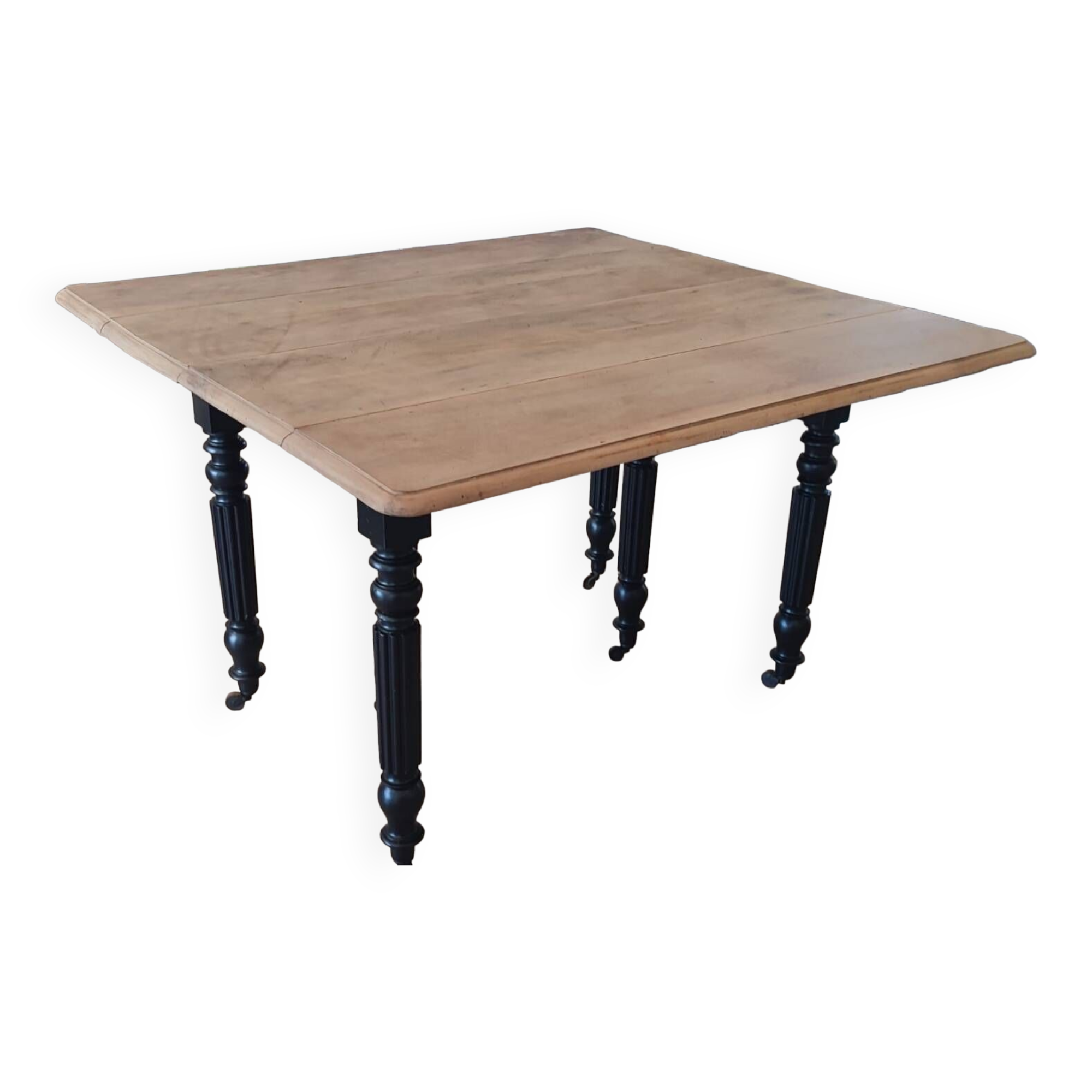 Table ancienne restauree a volets 6 pieds | Selency