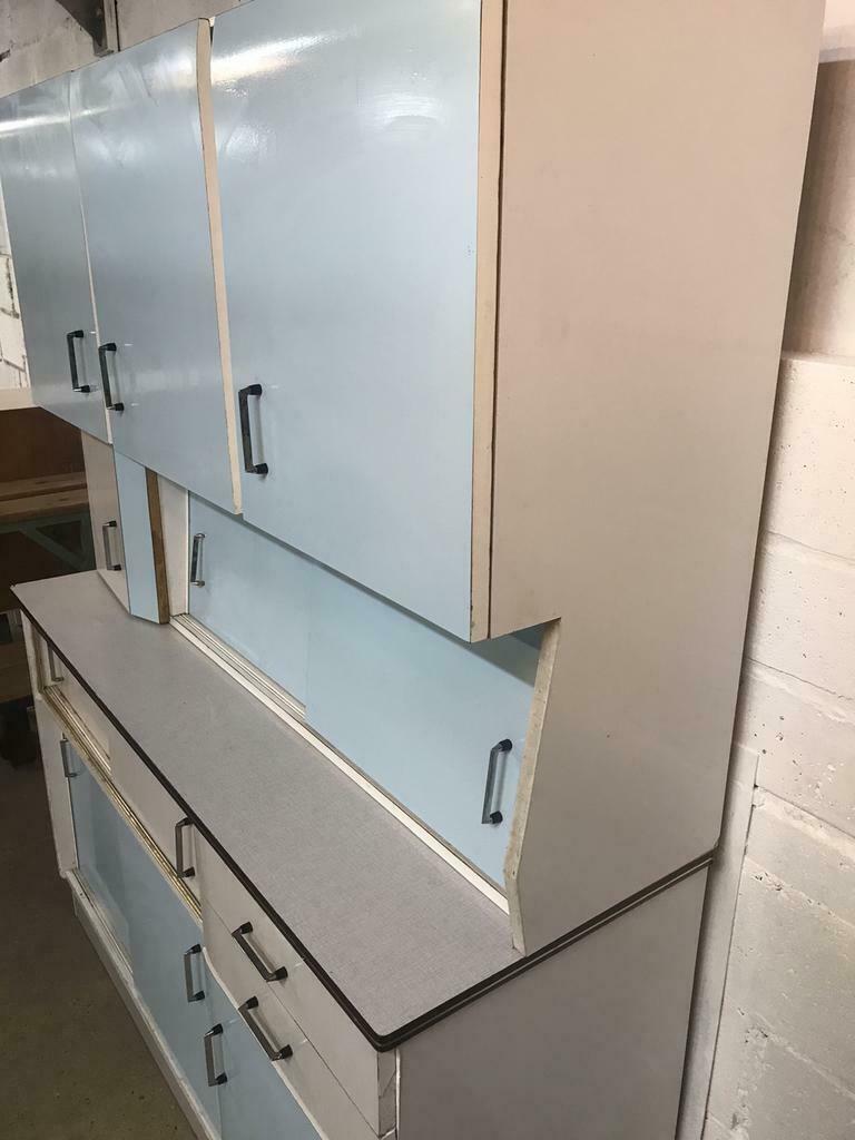 Buffet de cuisine en formica bleu pastel vintage | Selency