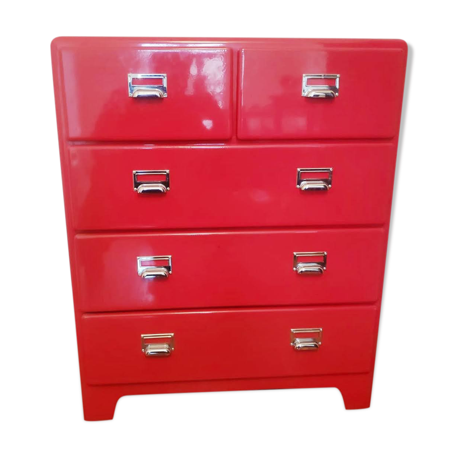 Commode métallique rouge | Selency