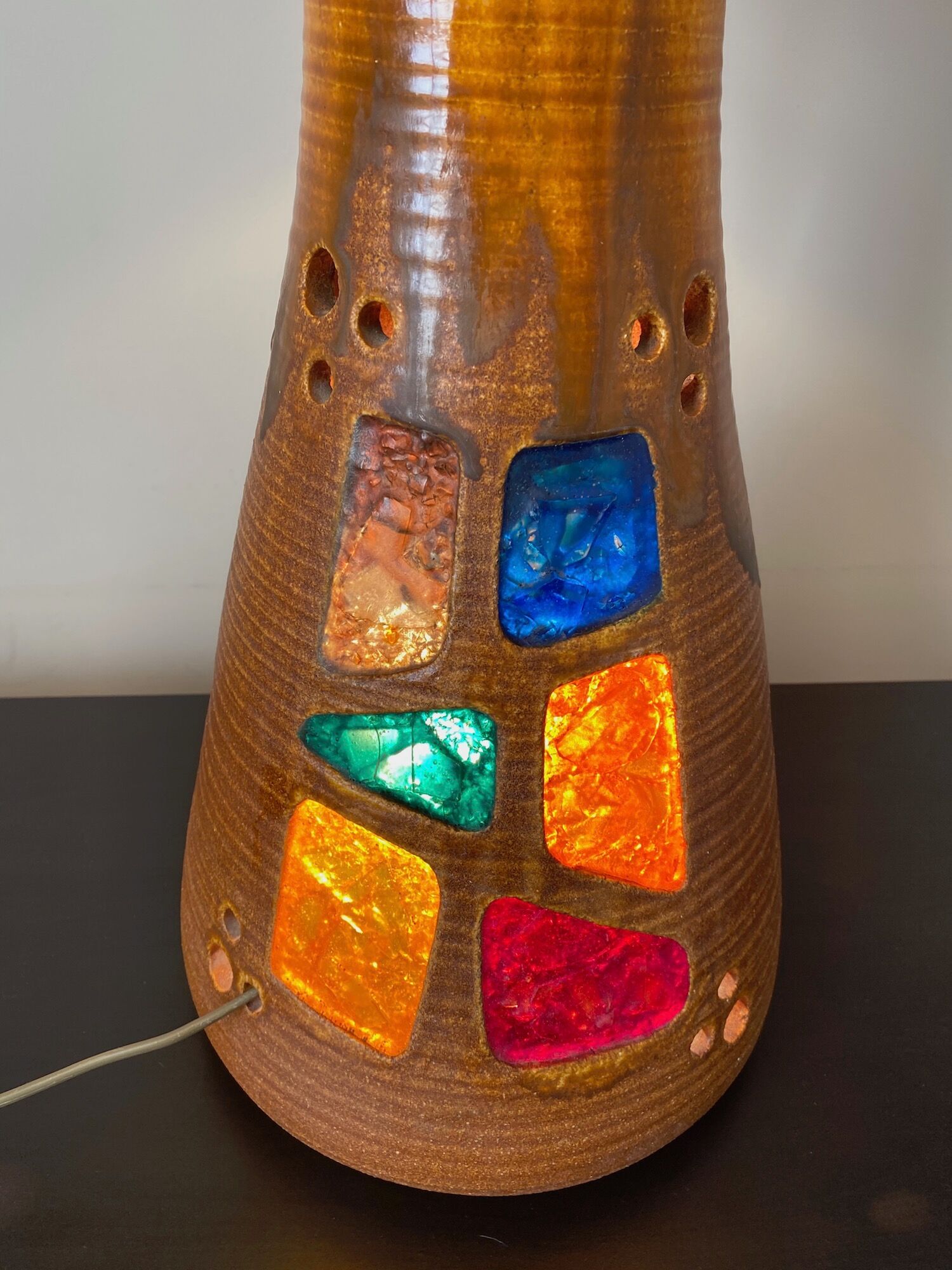 Lampe Accolay par Georges Pelletier en céramique vintage 1970 | Selency