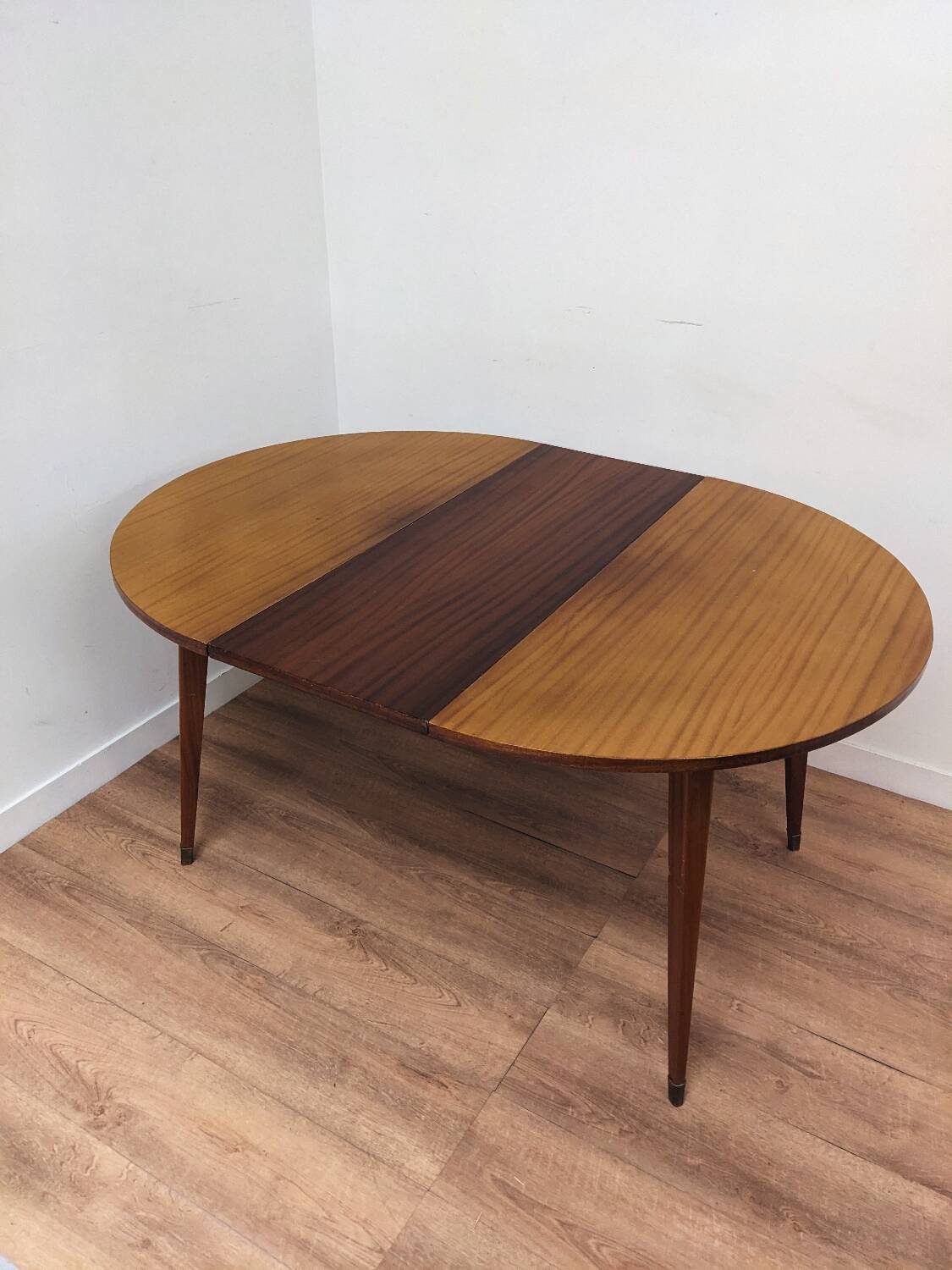 Table a manger modulable vintage en bois ronde ou ovale | Selency