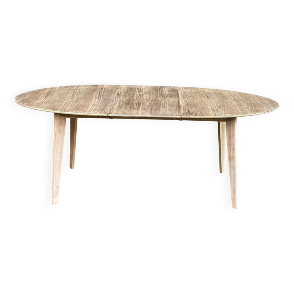 Table à manger scandinave ronde ovale extensible style Miliboo Leena ...