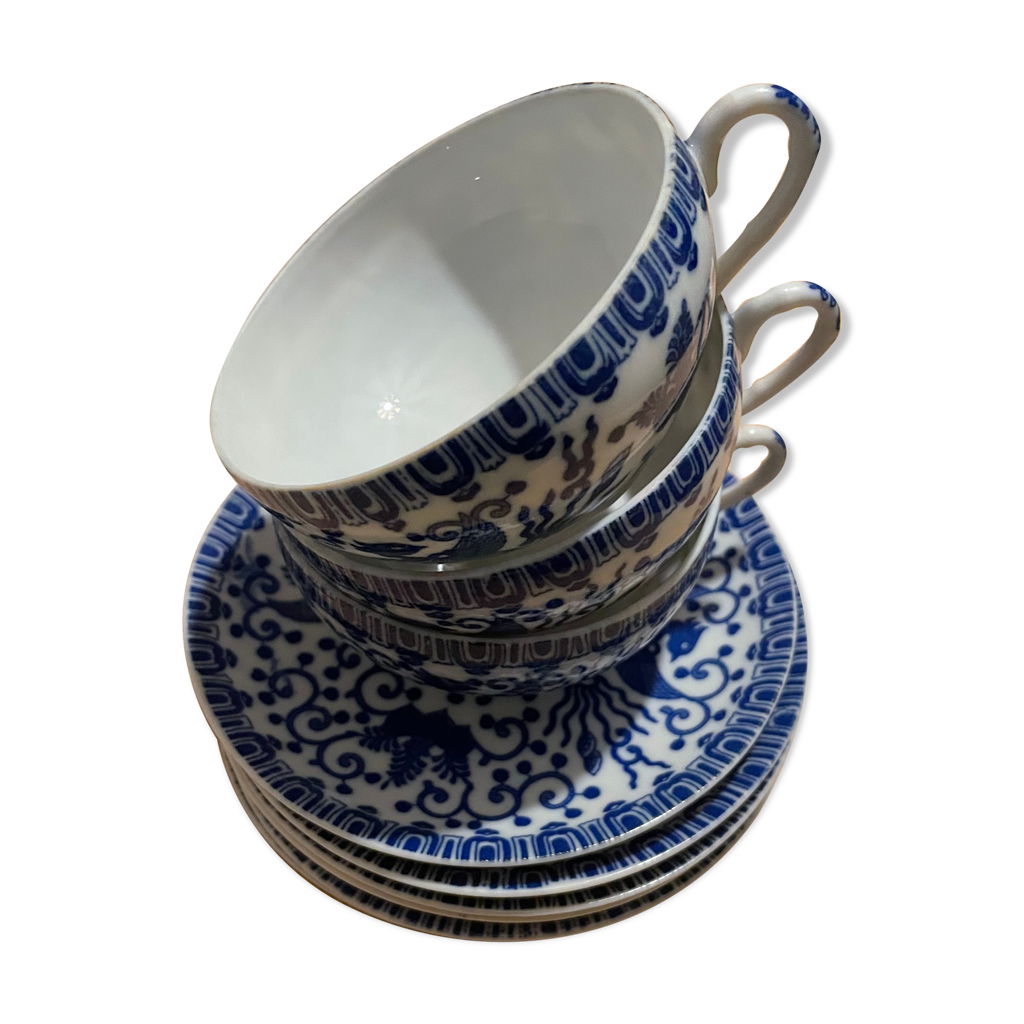 6 tasses et sous tasses en porcelaine CFC Japan H.T.C | Selency