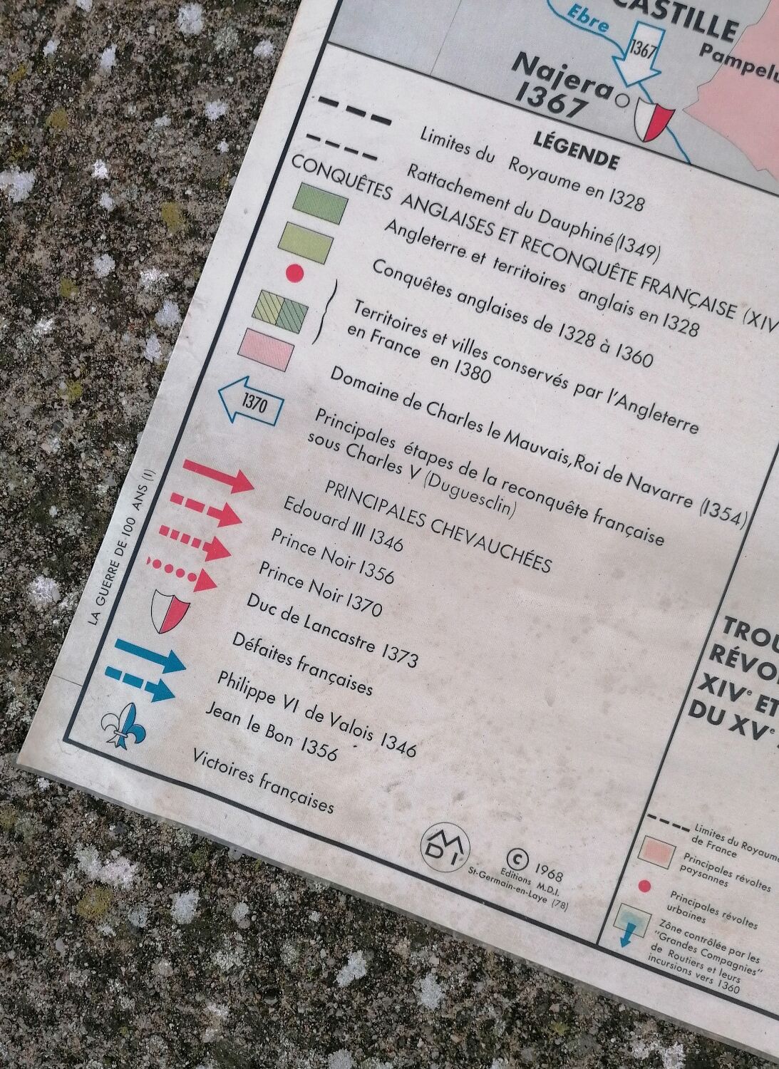 Old historical MDI map: The 100 Years War. | Selency