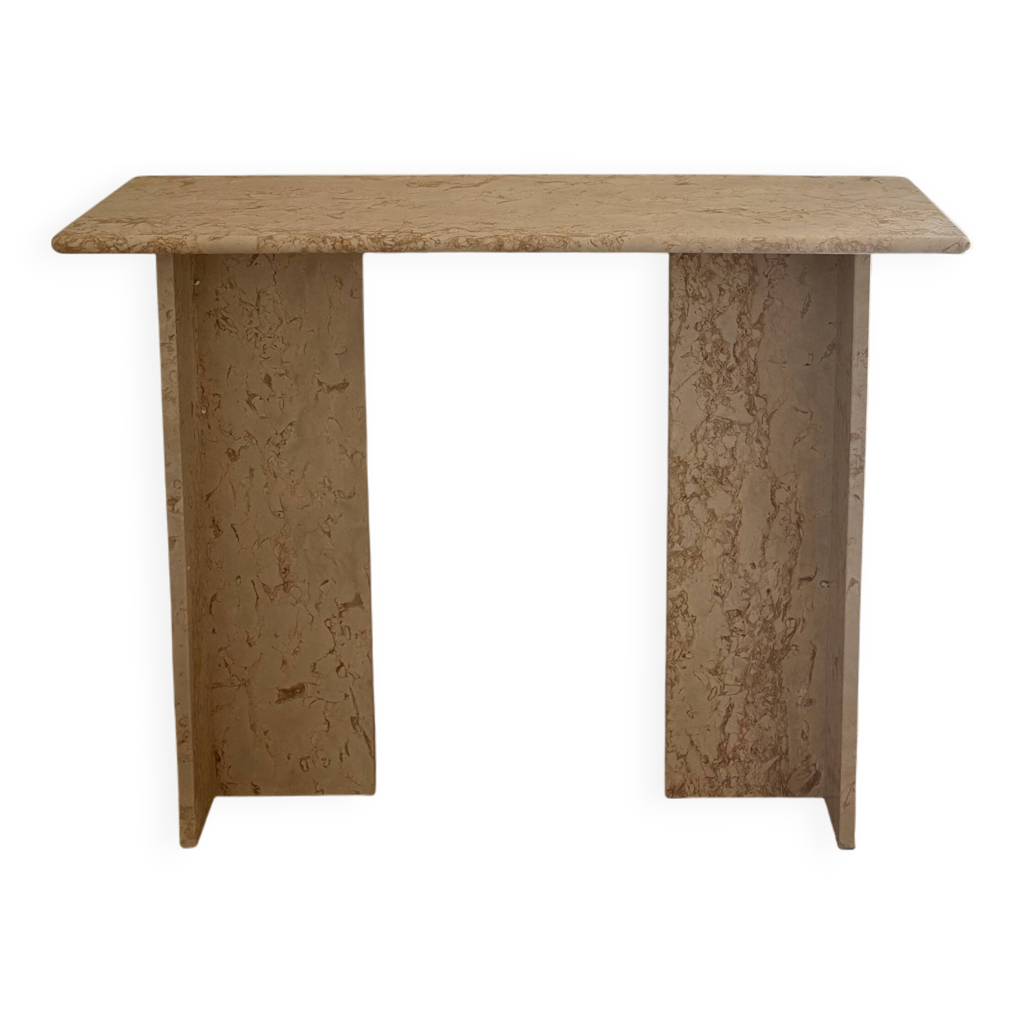 console en marbre travertin beige pierre de david console bureaux marbre | Selency