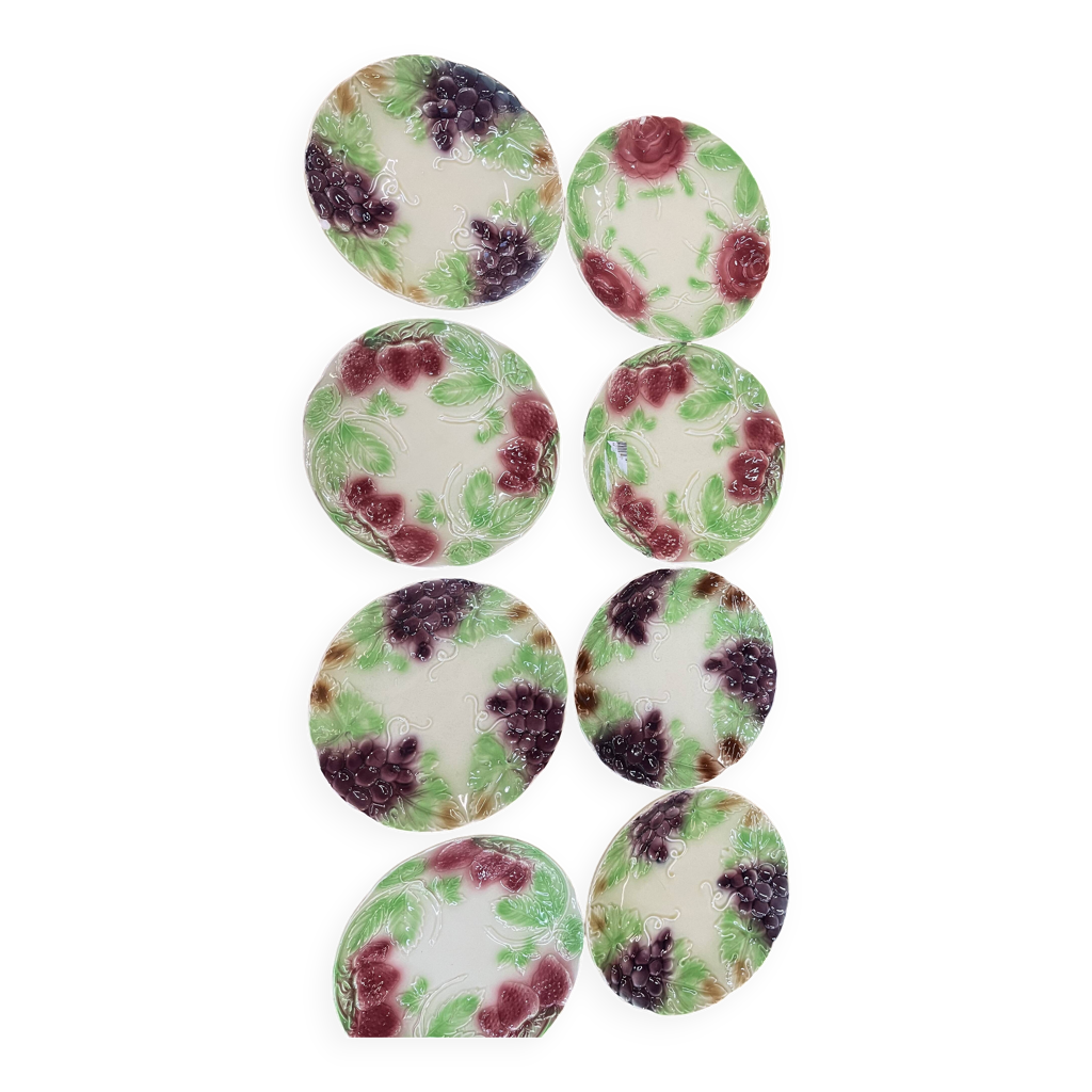 8 assiettes barbotines à dessert | Selency