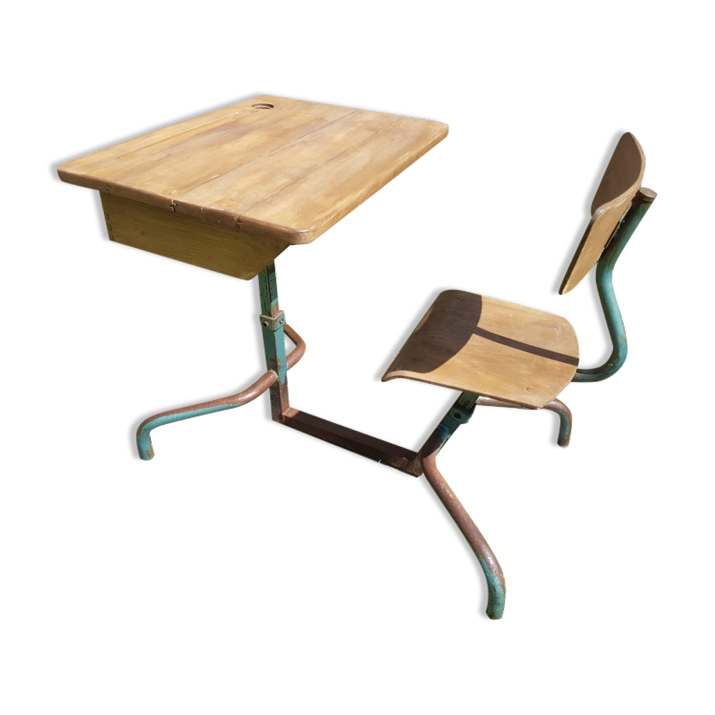 Ancien bureau pupitre évolutif enfant metal | Selency
