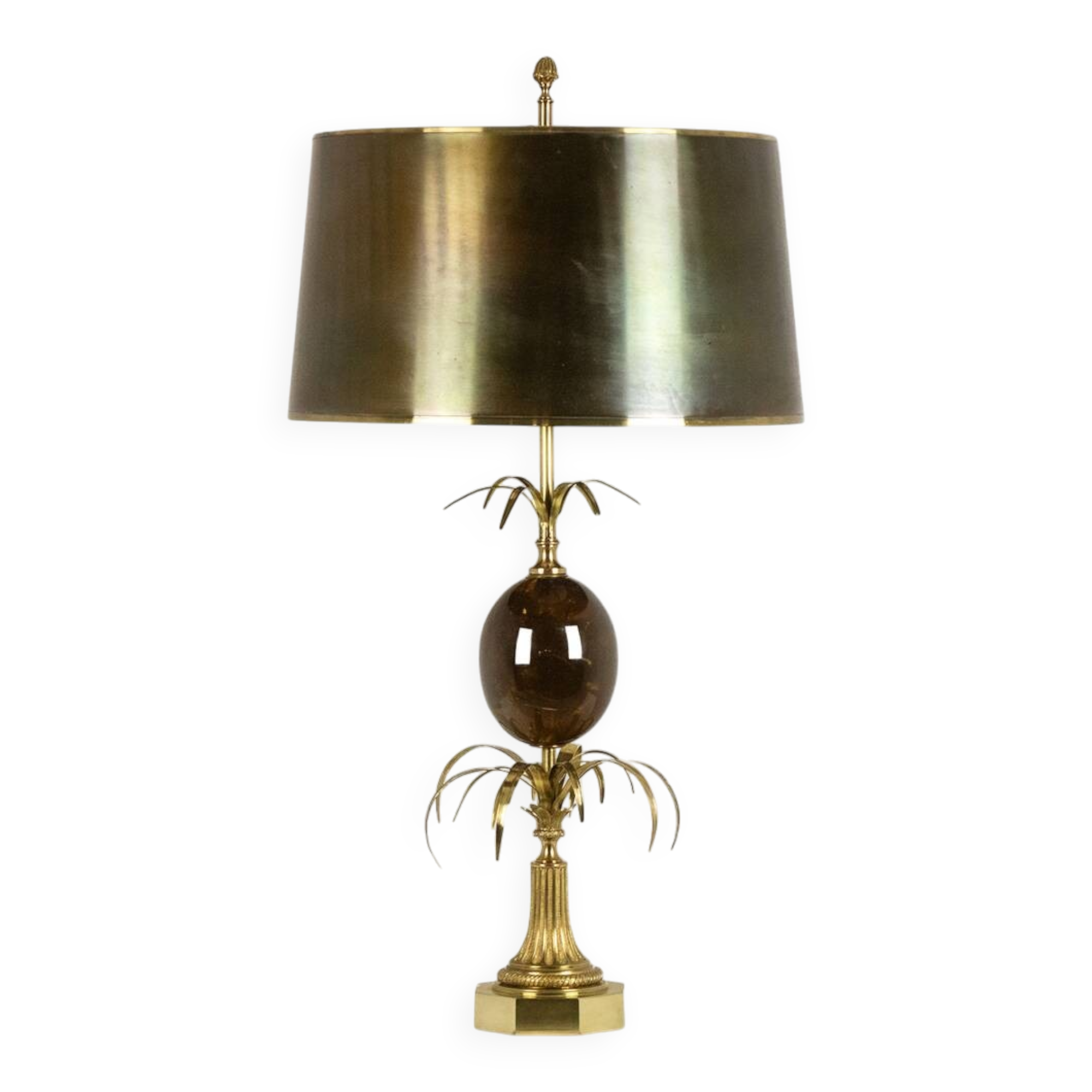 Lampe oeuf en bronze et résine signée Maison Charles, années 1970 | Selency