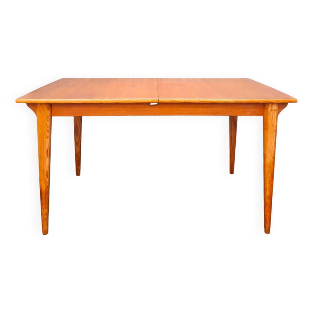 Table à manger extensible en teck de style scandinave, années 60 | Selency