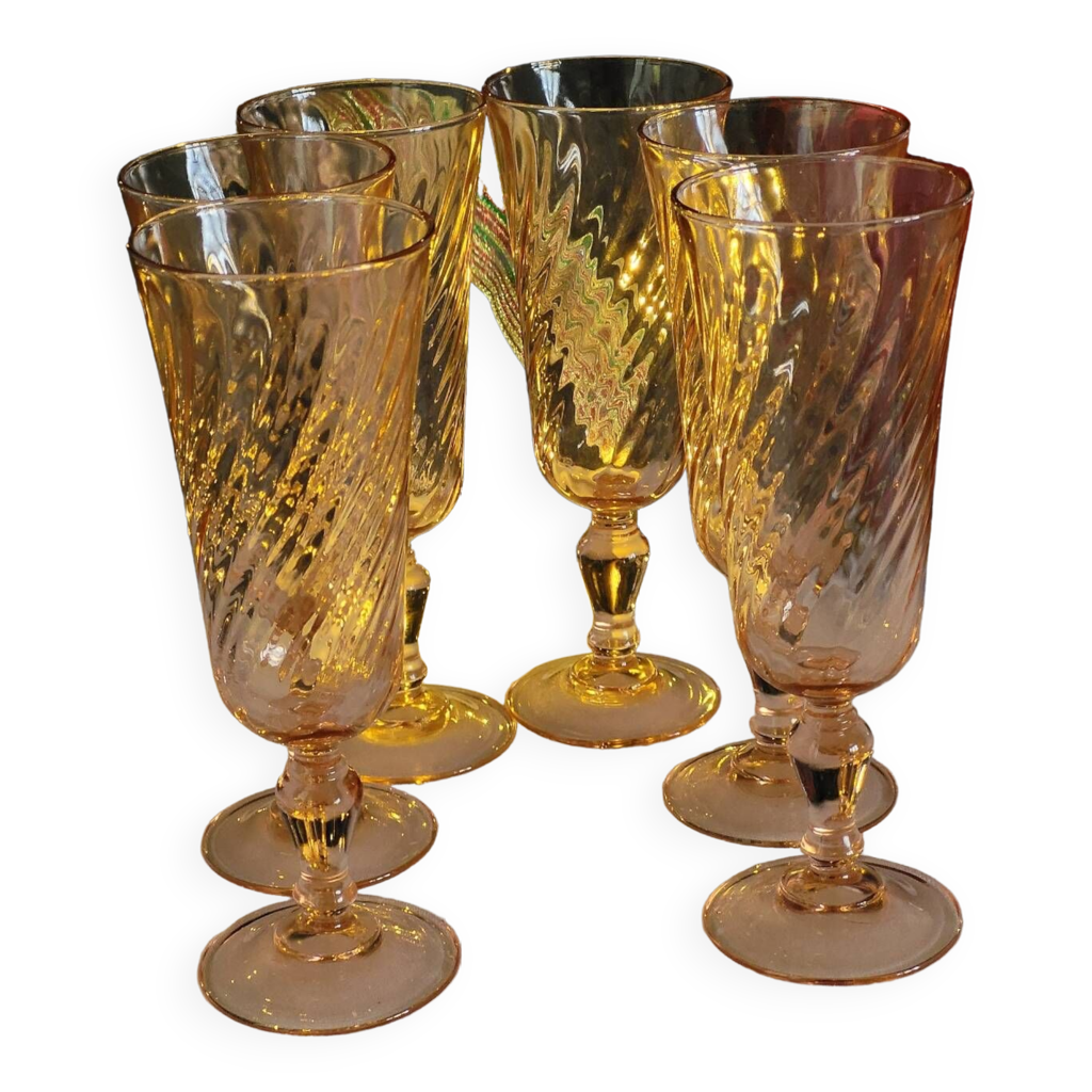 Verre à Champagne rose rosaline | Selency