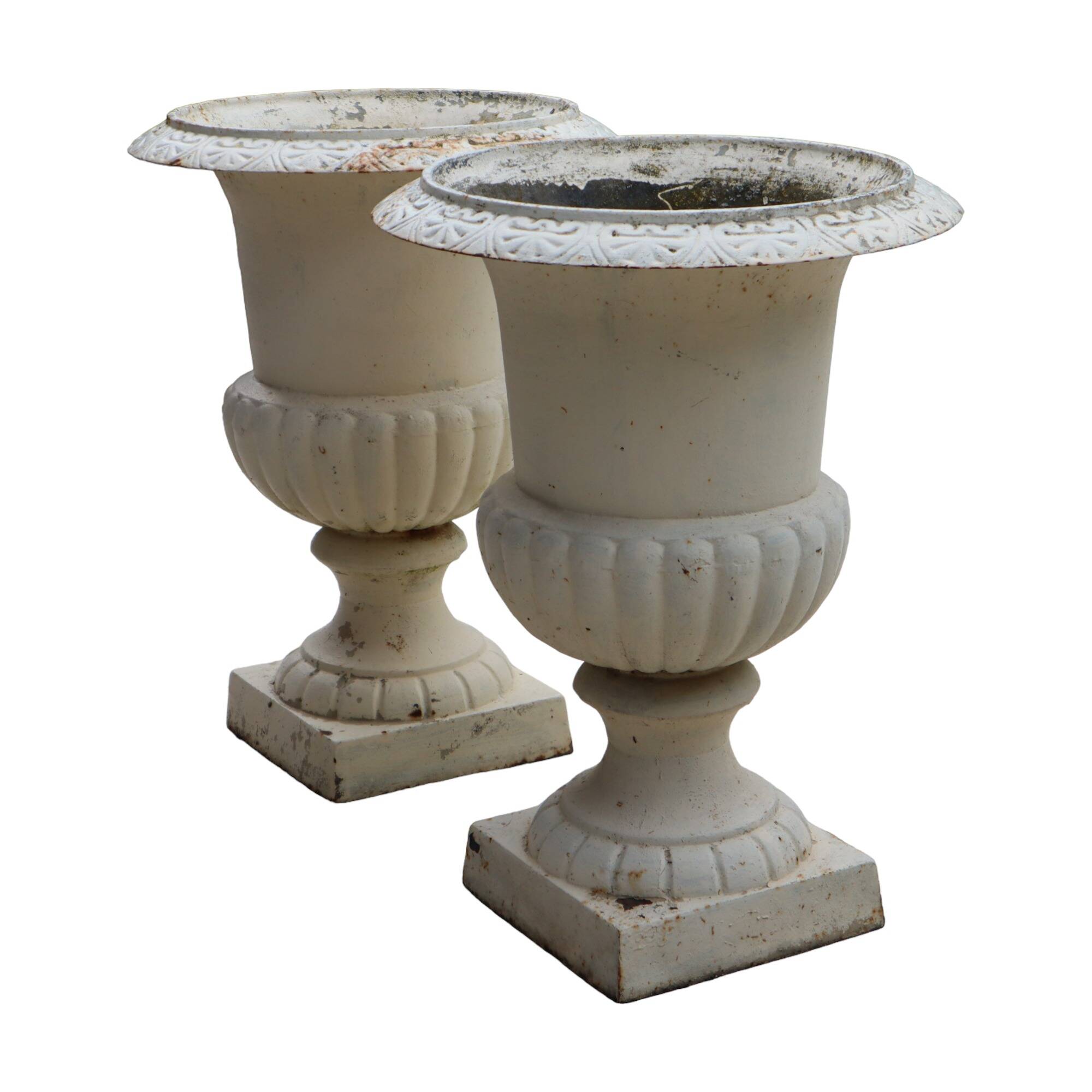 Grands Vases de Jardin Médicis Louvre Fonte Blanc XL Vases Classique ...