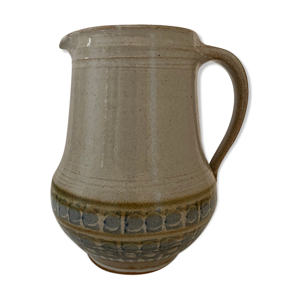 Pichet vase en grès signé Volkoff Vallauris | Selency