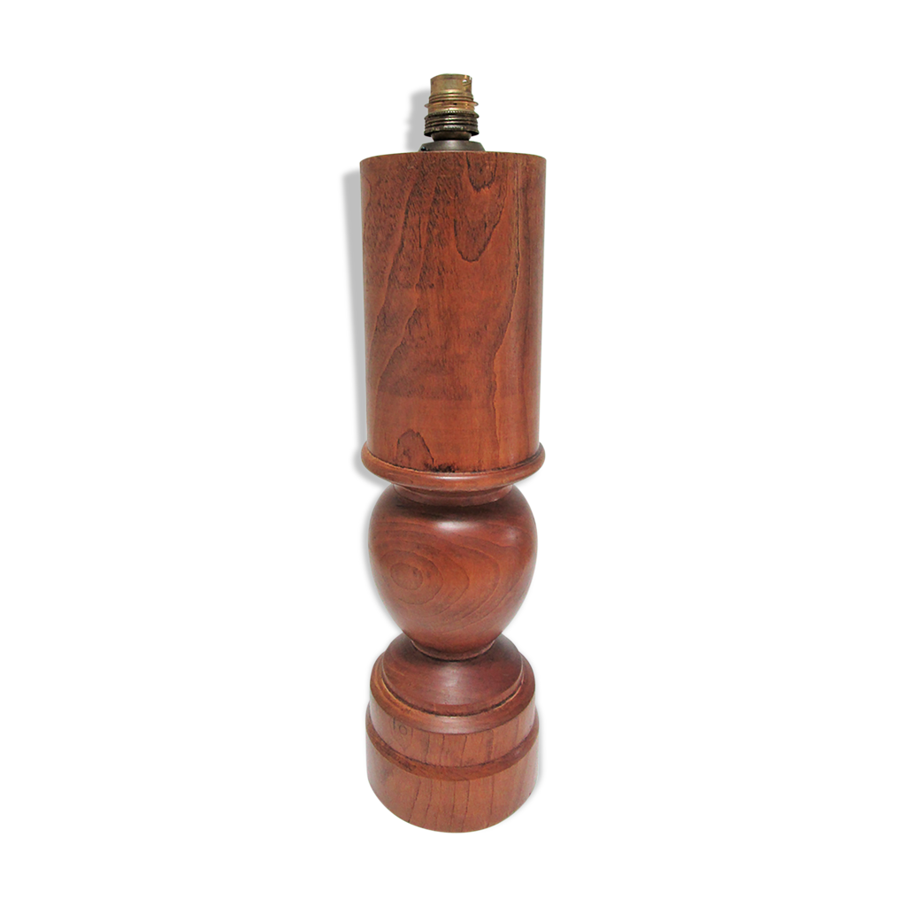 Pied de lampe chêne massif XL estampillé vintage | Selency