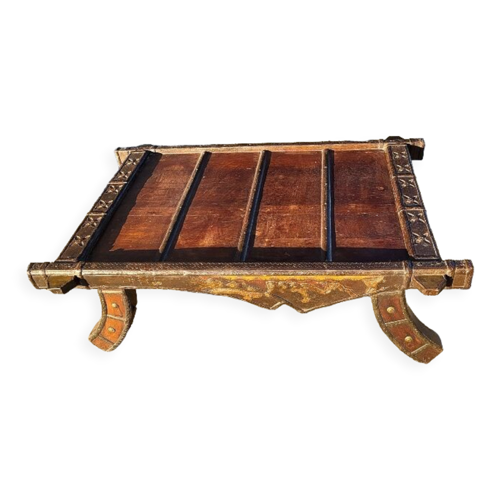 Table basse en bois métal et cuivre | Selency