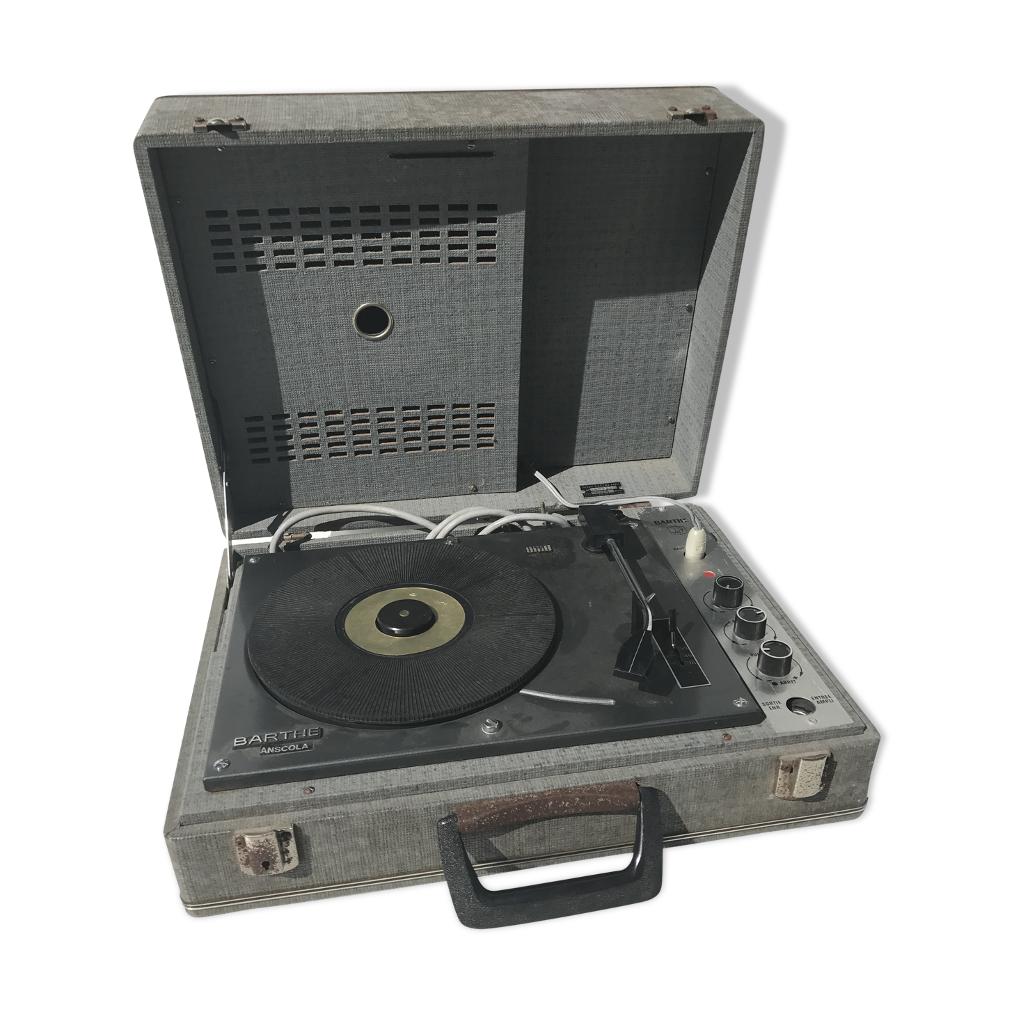 Ancien tourne disques Jacques Barthe paris avec enceinte et plaque ...