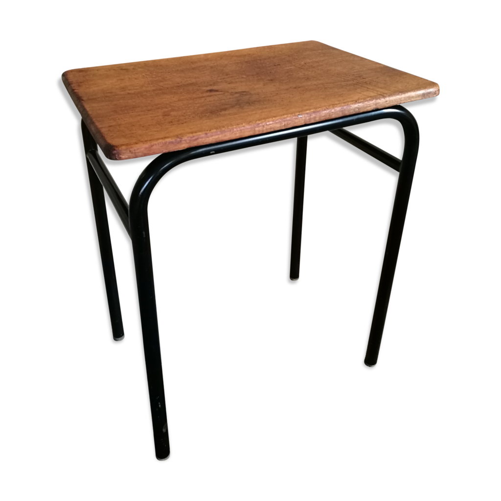 Table d'école en bois et métal, h 76 cm | Selency