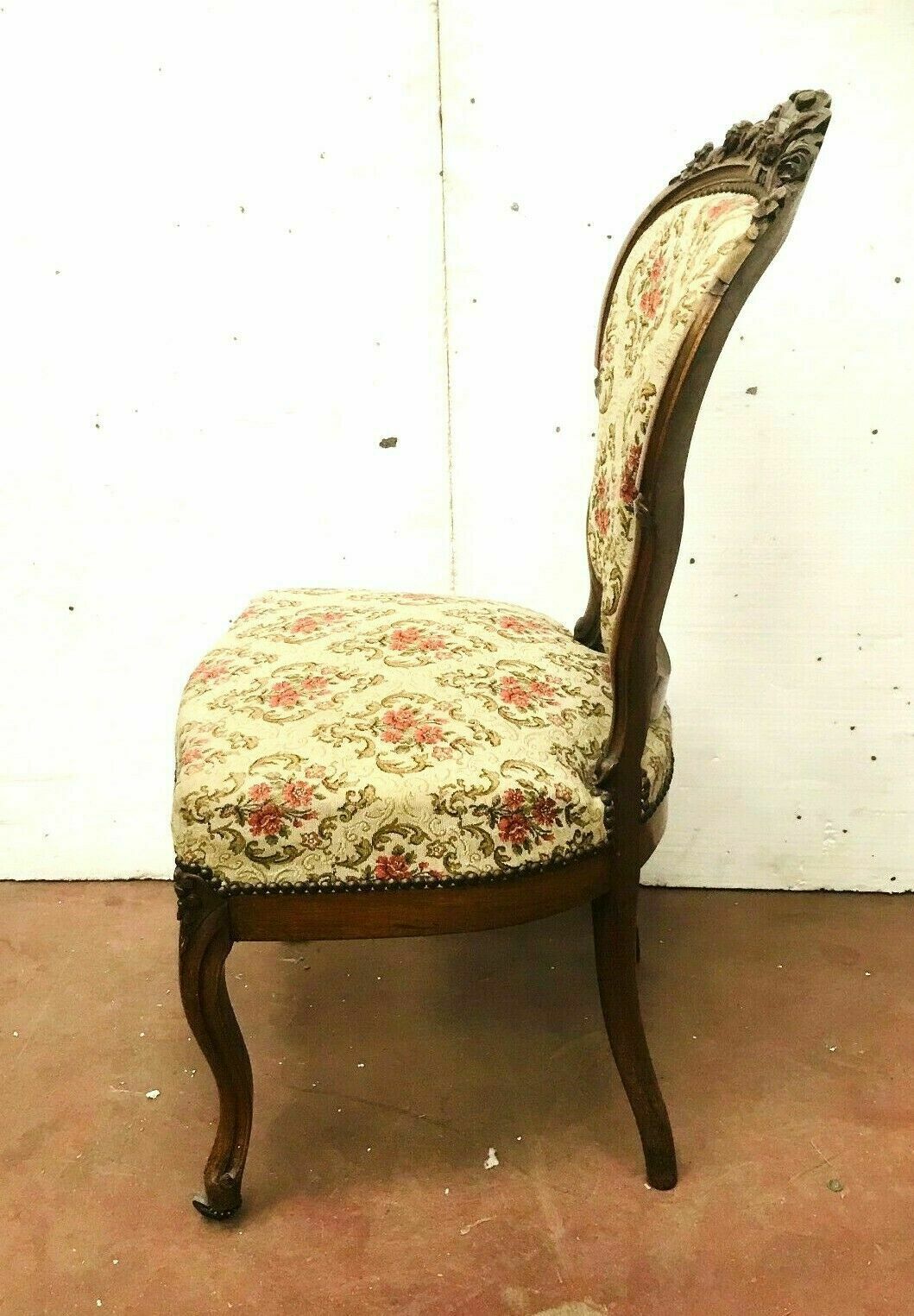 Pair of Napoleon III chairs in 19th century carved mahogany | Selency