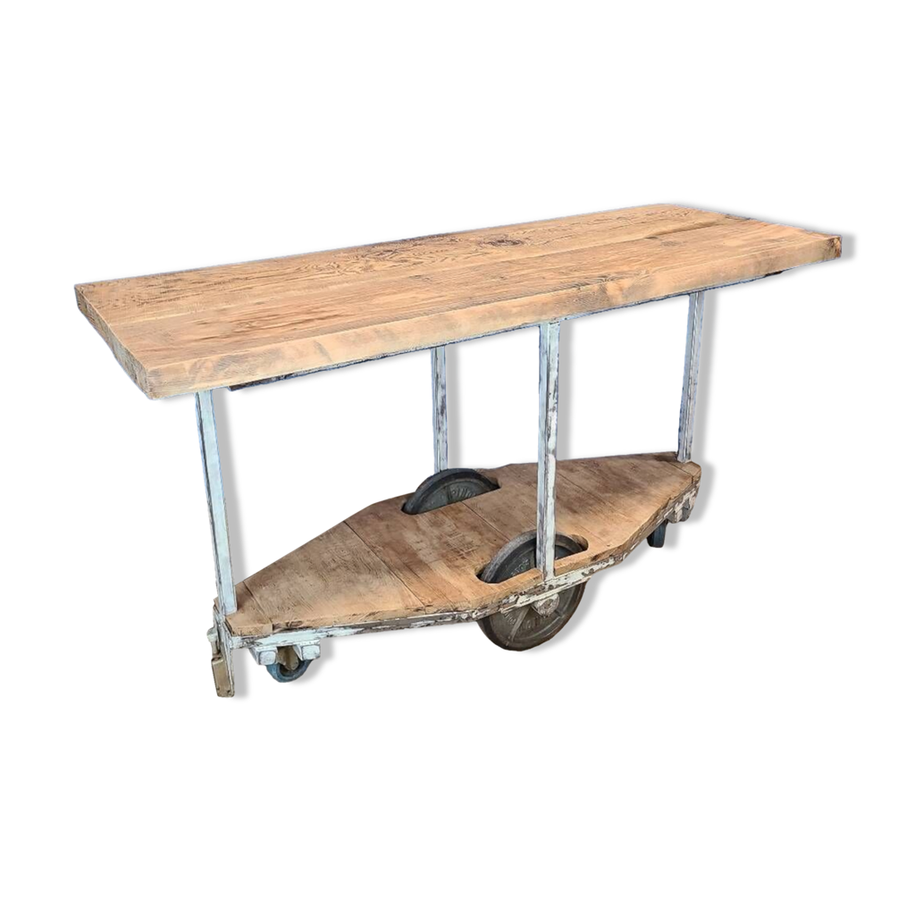 Table, etabli roulant, ilot central vintage industriel | Selency