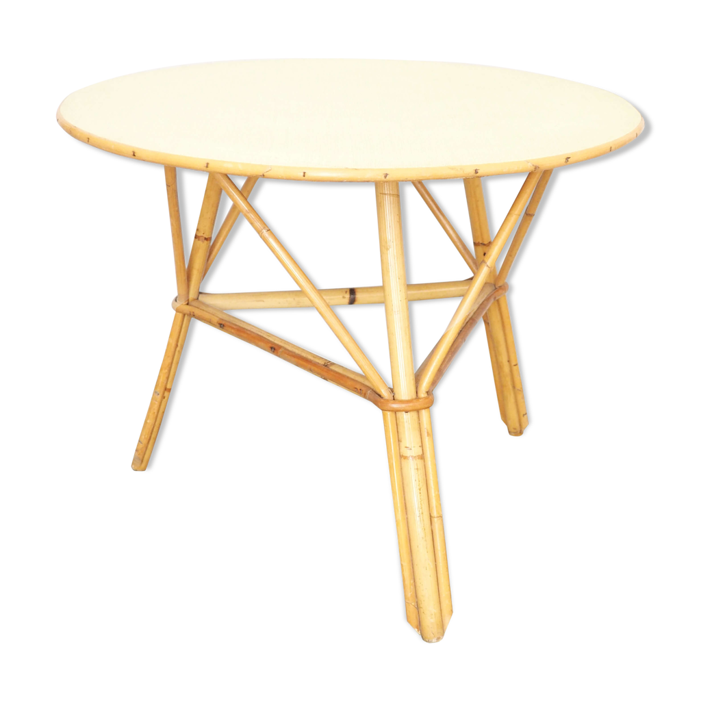Table tripode en rotin | Selency