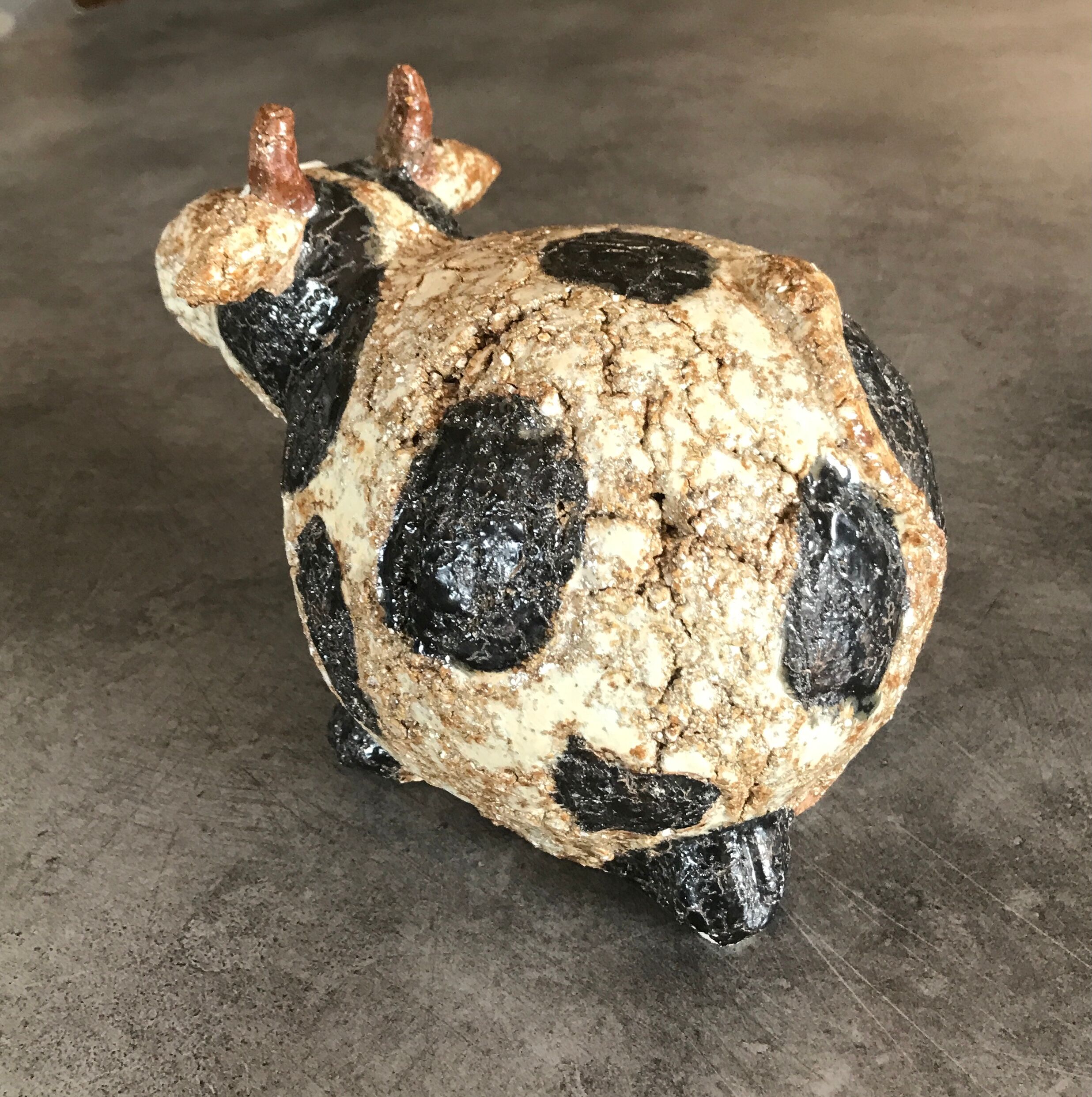 Vache en céramique craquelée émaillée athezza | Selency