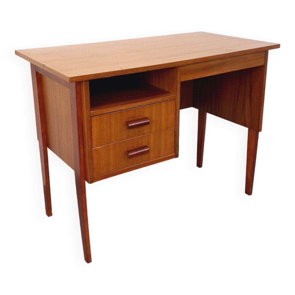 Bureau vintage style scandinave en bois en teck et hêtre des années 60 ...
