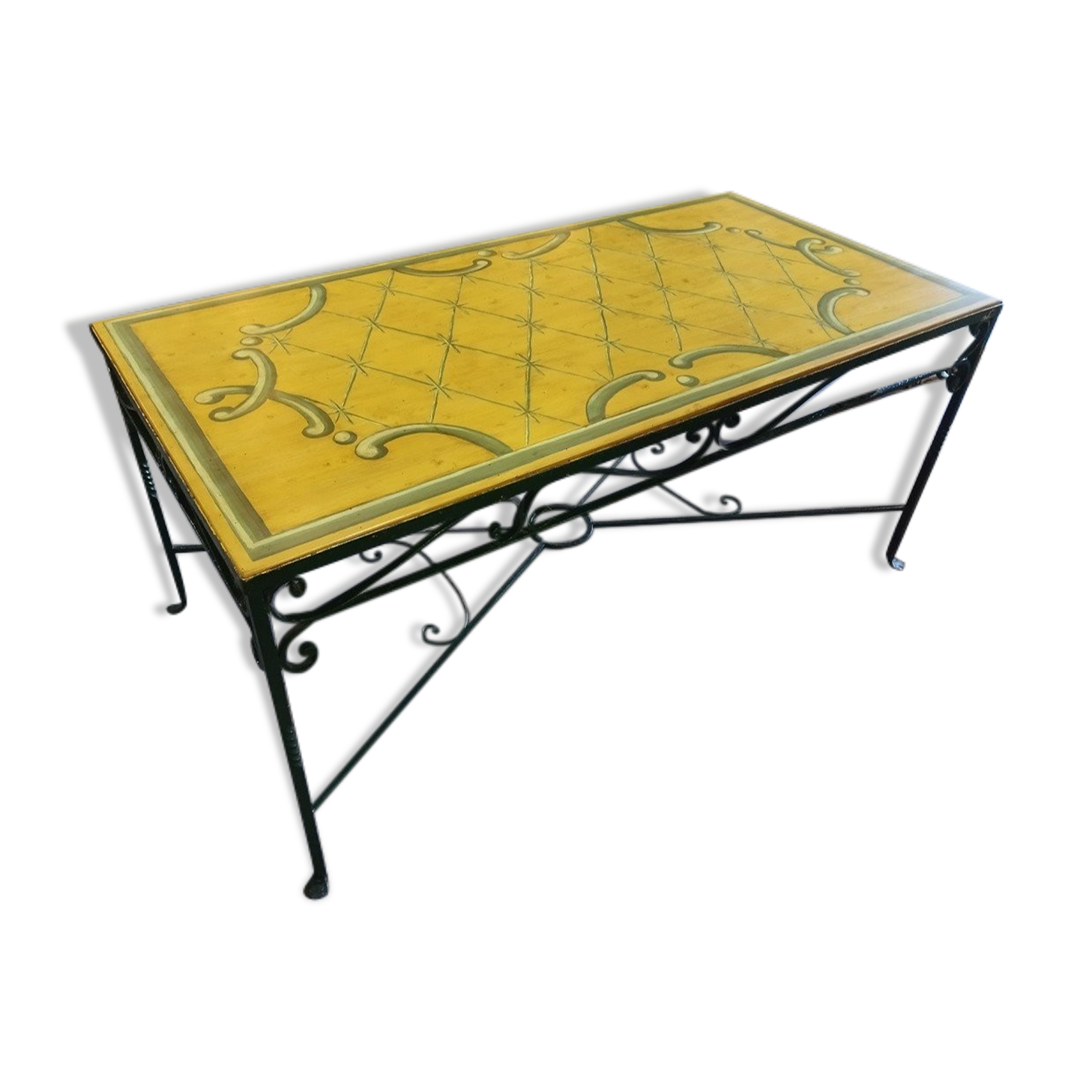 Table provençale piétement fer forgé | Selency