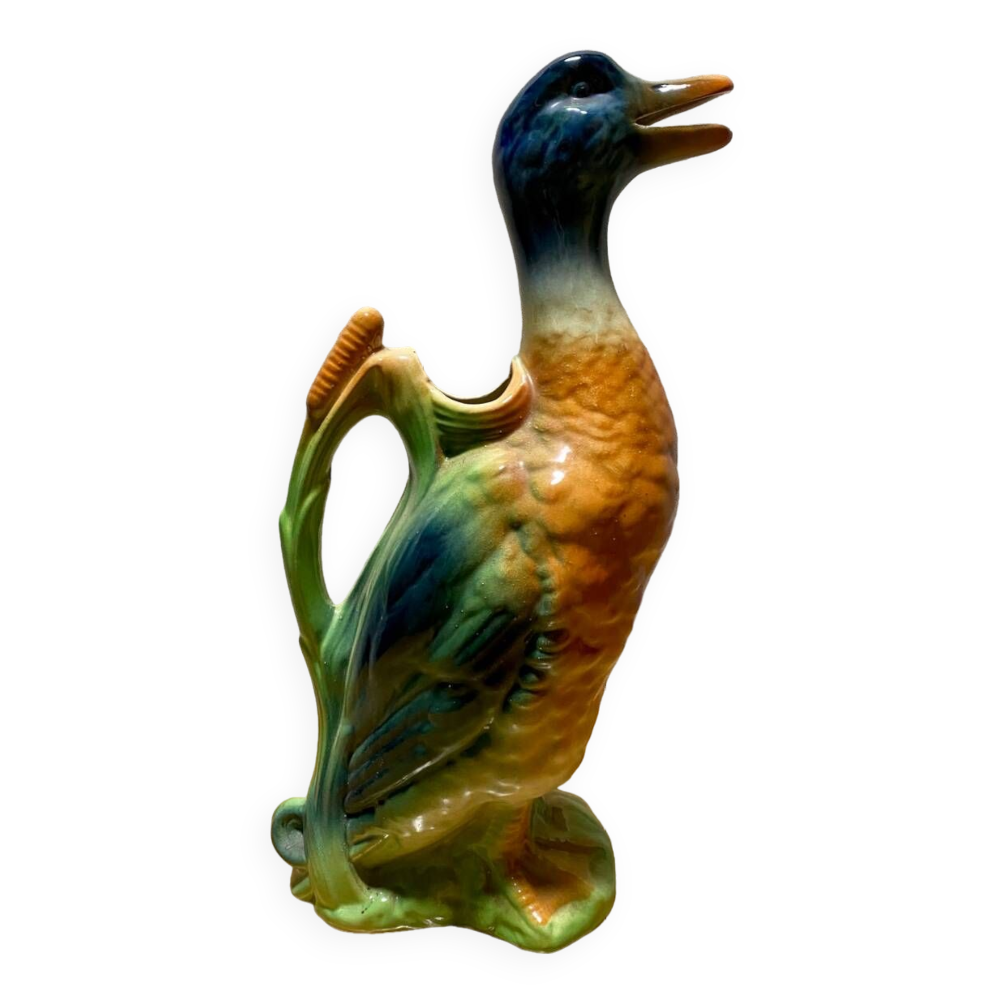 Pichet en barbotine, Canard, manufacture St Clement | Selency