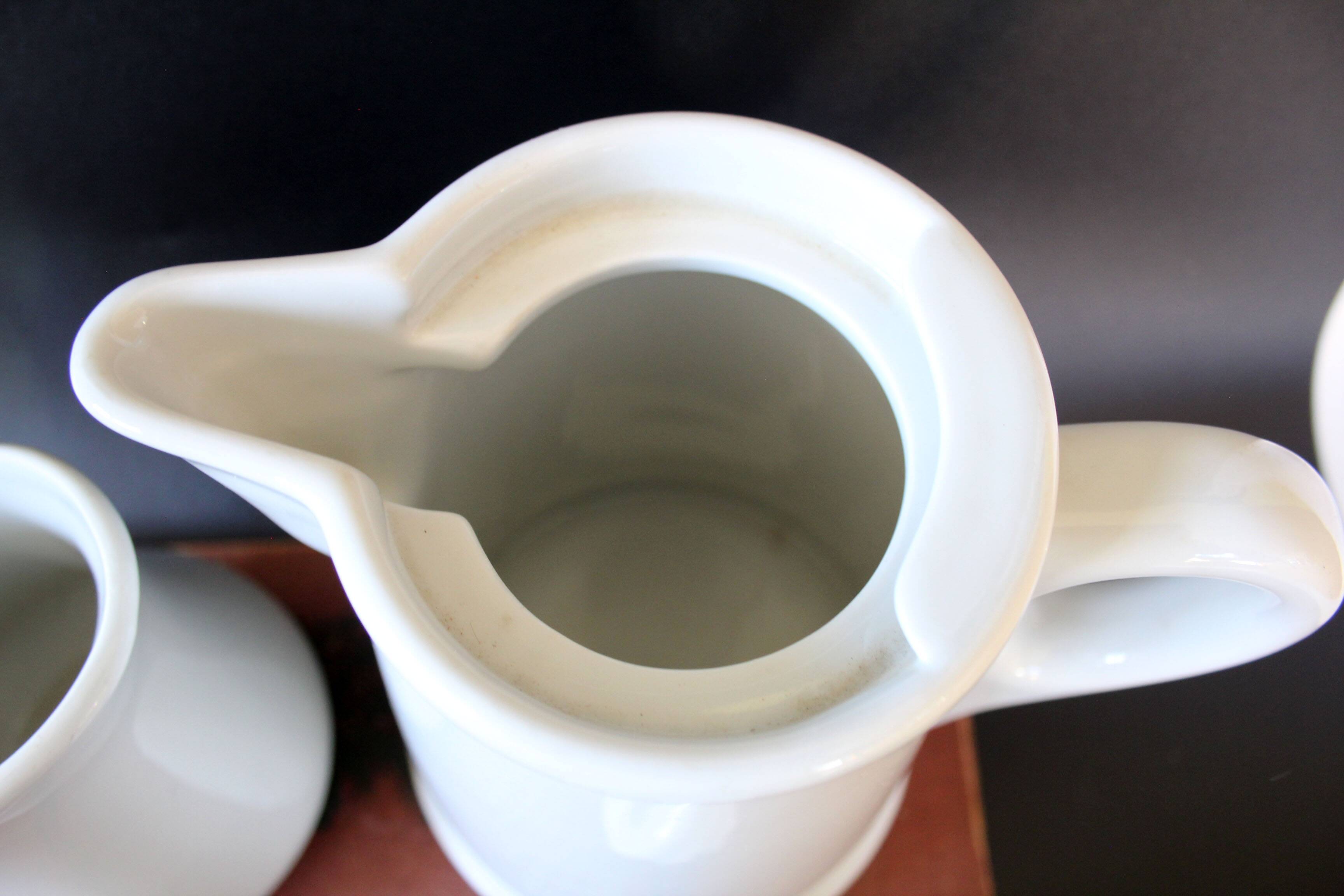 KPM German White Porcelain Coffee Pot and Pillivuyt French Porcelain ...