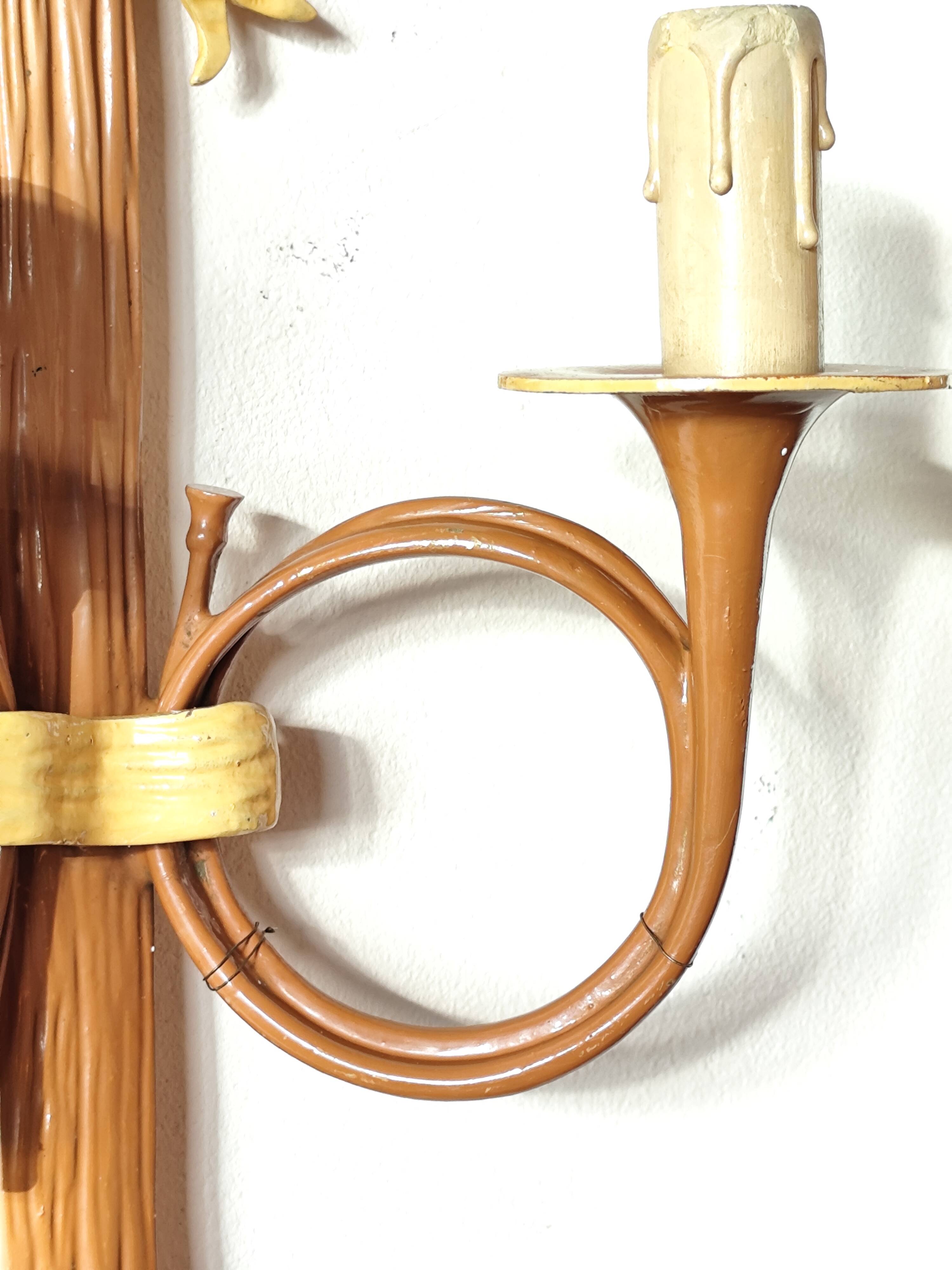 applique murale en métal bronze peint , 2 feux , lampe style Napoléon ...