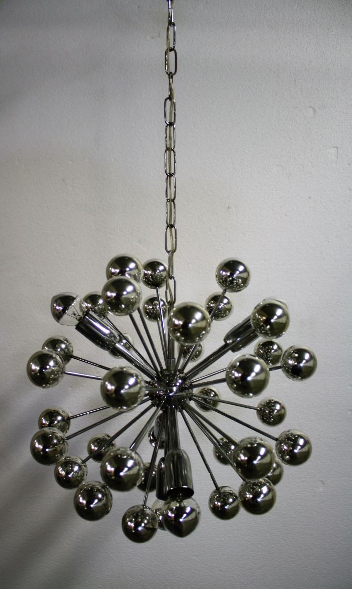 Lustre sputnik vintage chromé 1960s | Selency