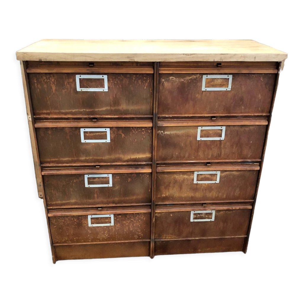 Meuble industriel à clapets chaussures Roneo effet rouillé | Selency