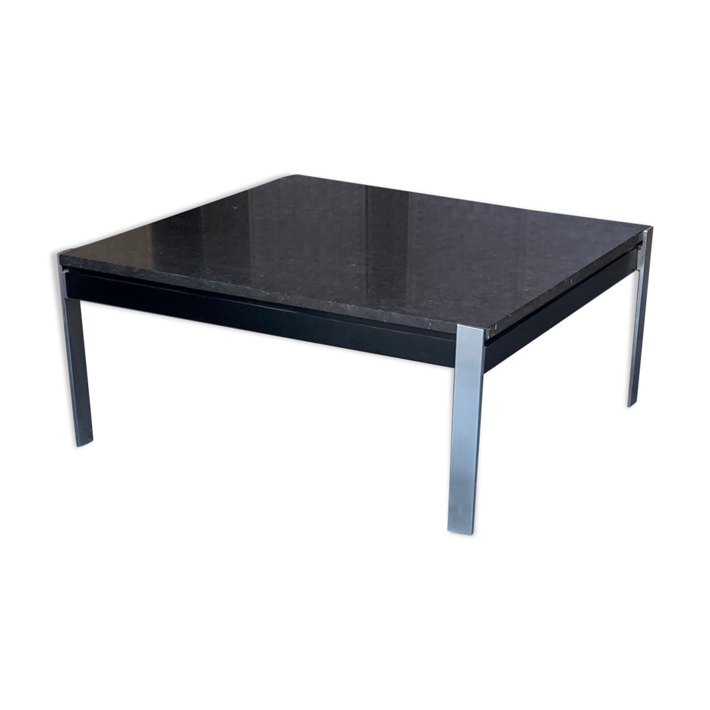 Italian art deco granite inox coffee table | Selency