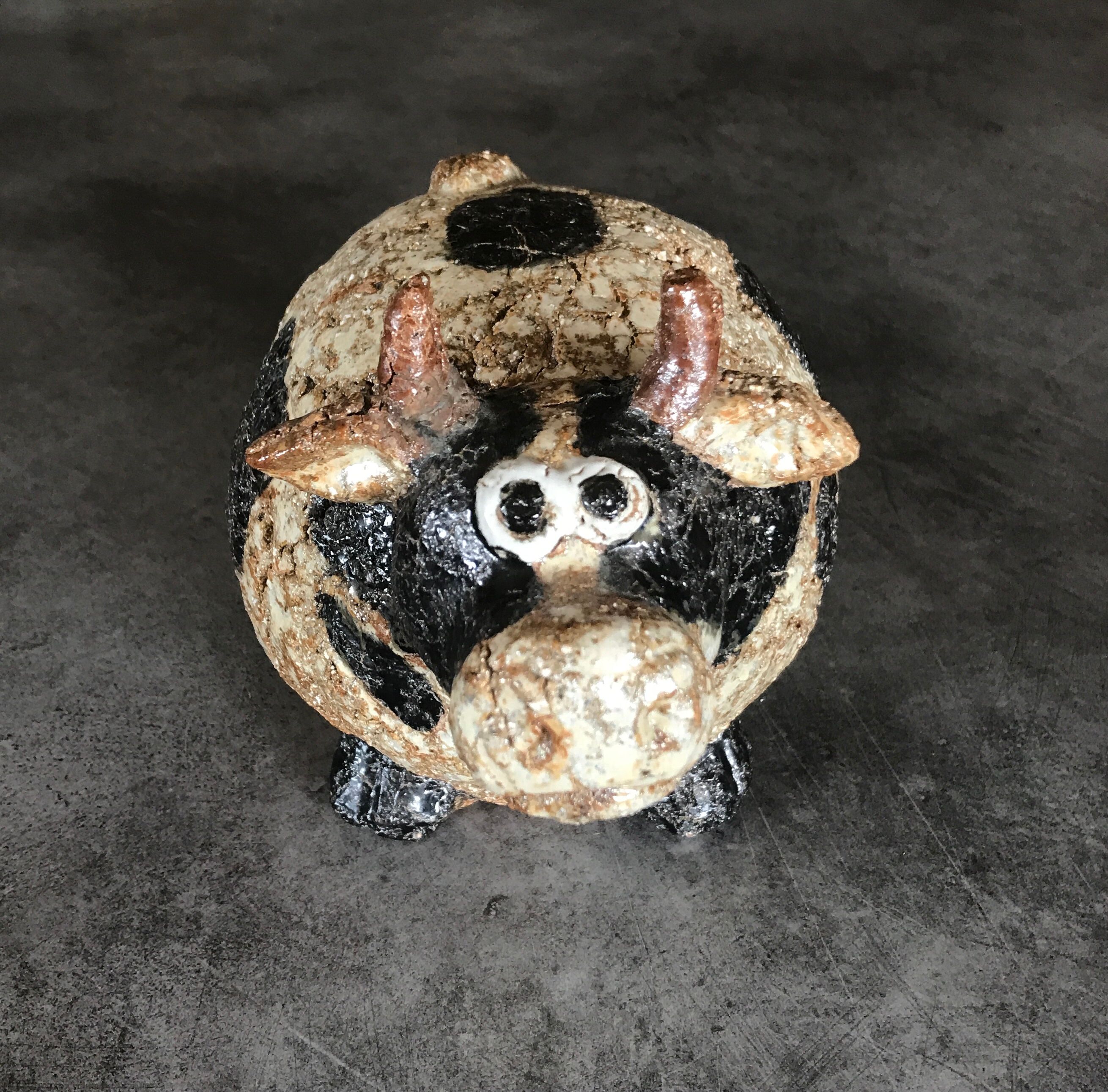 Vache en céramique craquelée émaillée athezza | Selency