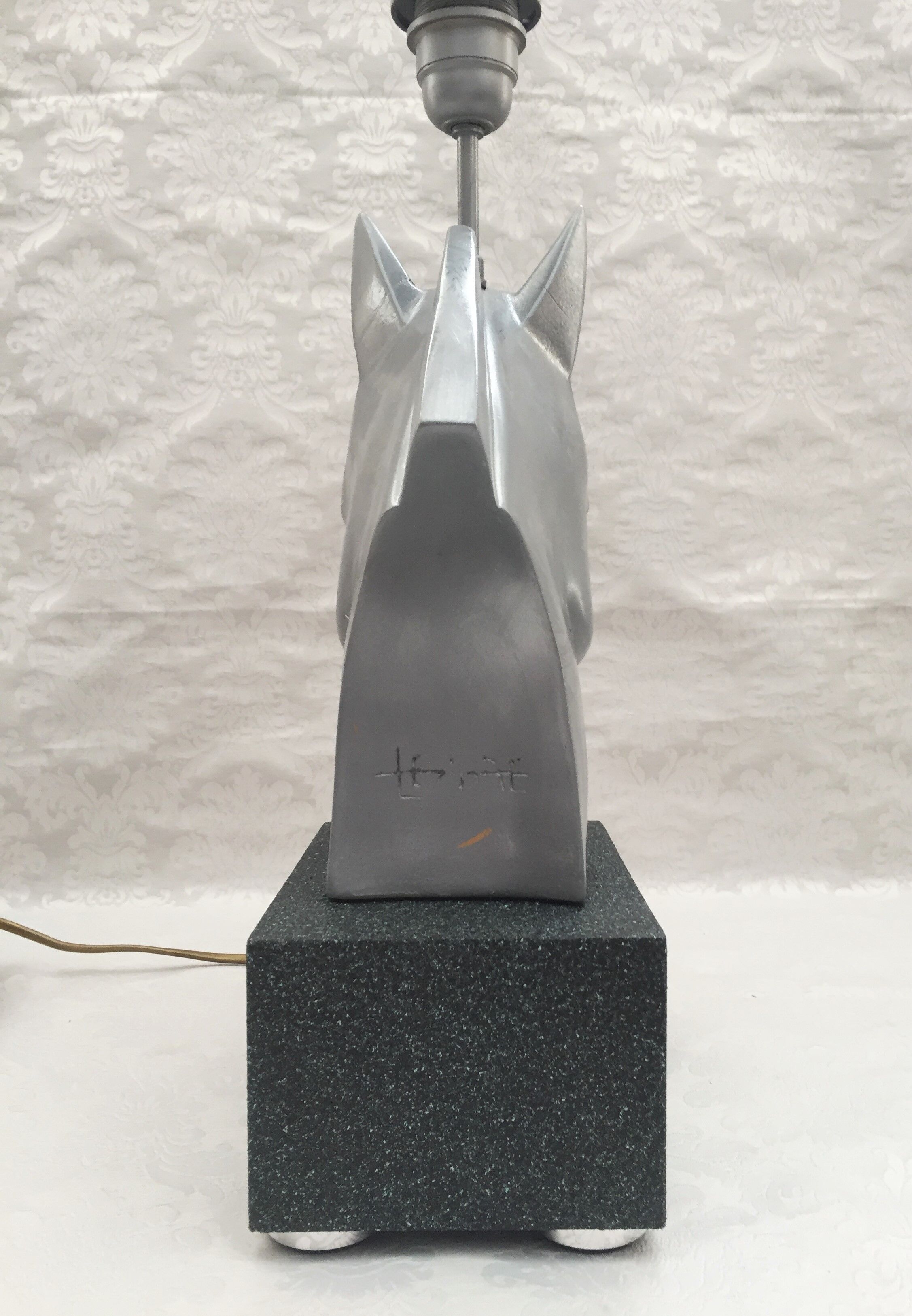 Lampe salon design art deco tête de cheval en oxolyte style low | Selency