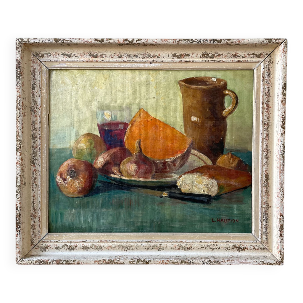 Huile sur Isorel, nature morte | Selency