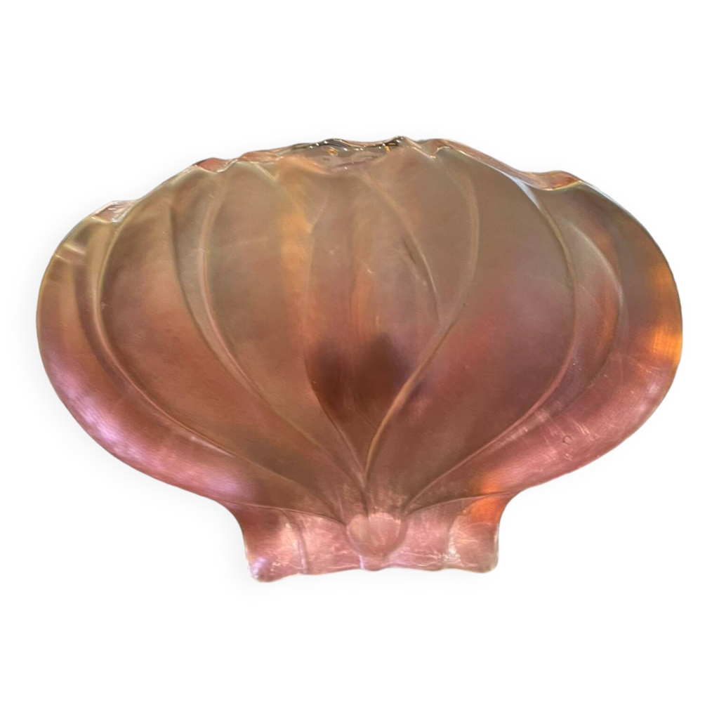 Vase double solifore en verre rose fleur de lotus | Selency