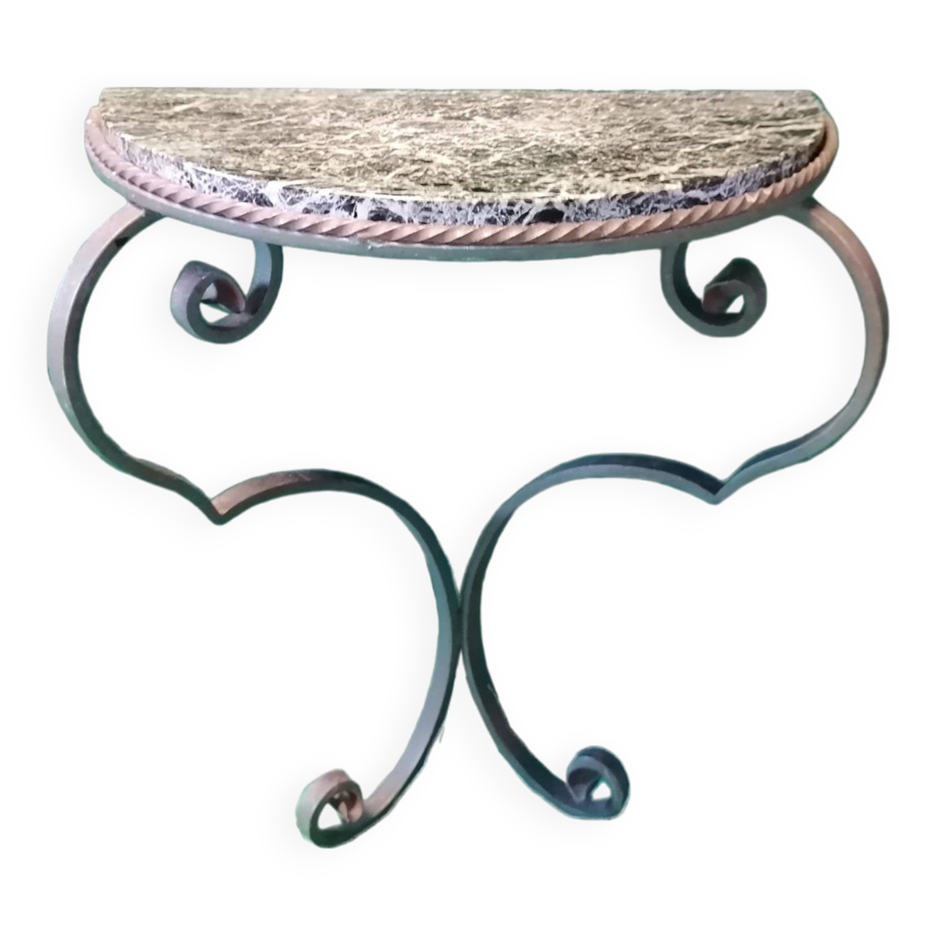 Console En Fer Forgé Et Marbre Vert Selency