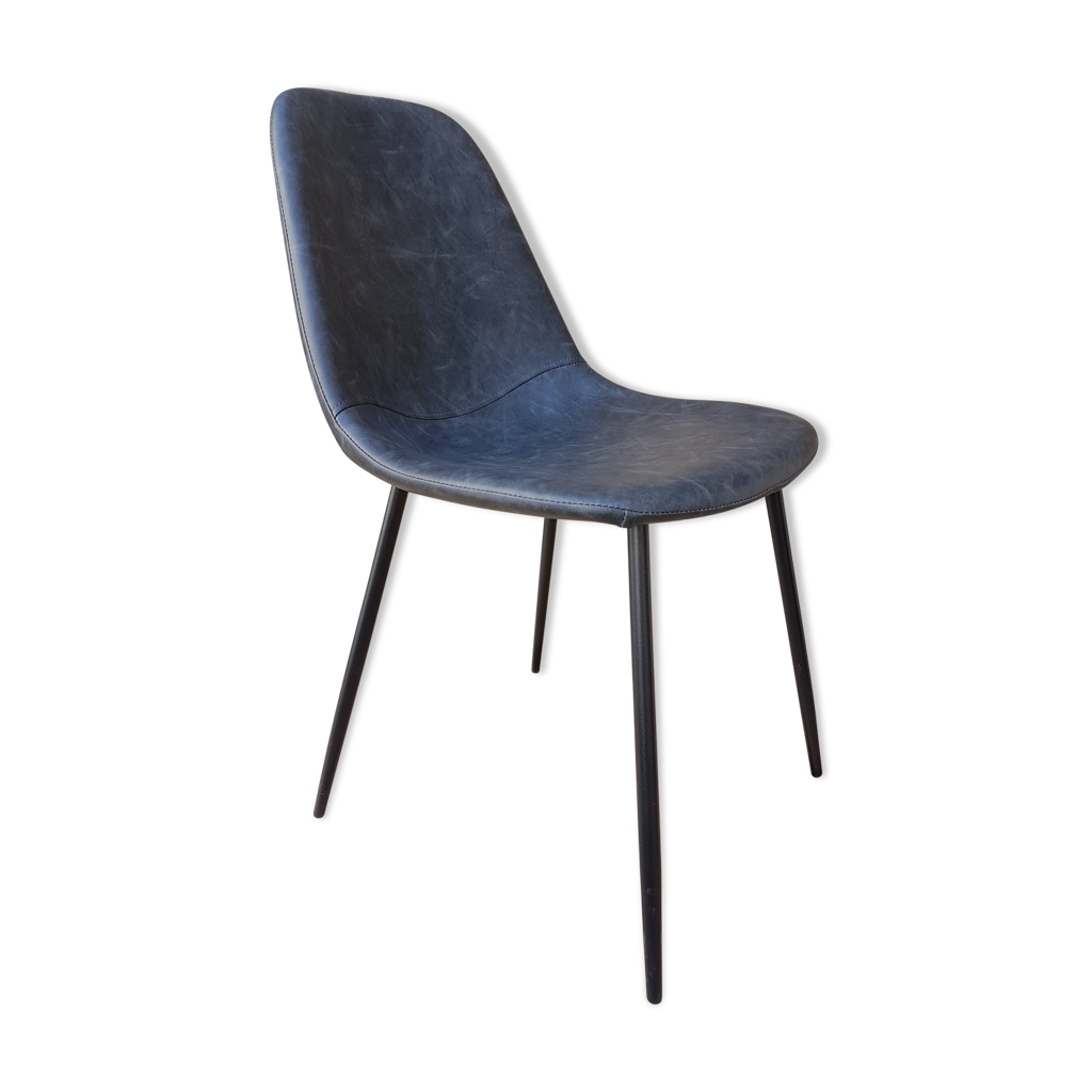 Chaise simili-cuir gris foncé | Selency Chaise simili-cuir gris foncé | Selency