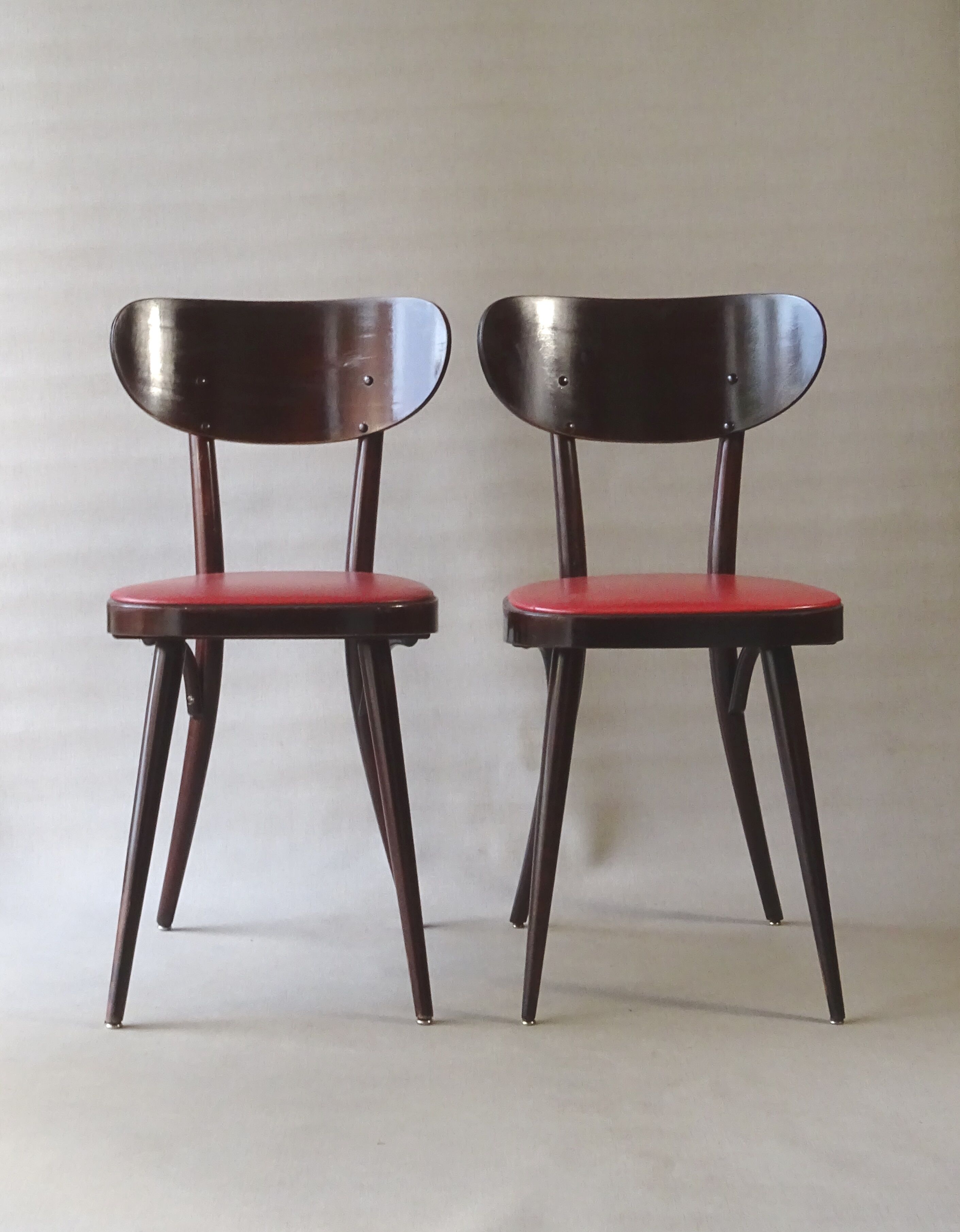 2 Chaises Baumann N°731 , pieds compas fuseau, type scandinave -1960 ...