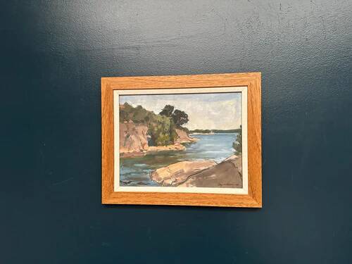 Huile sur panneau d'origine suédoise – « Rivière » par Ragner Nyberg ...