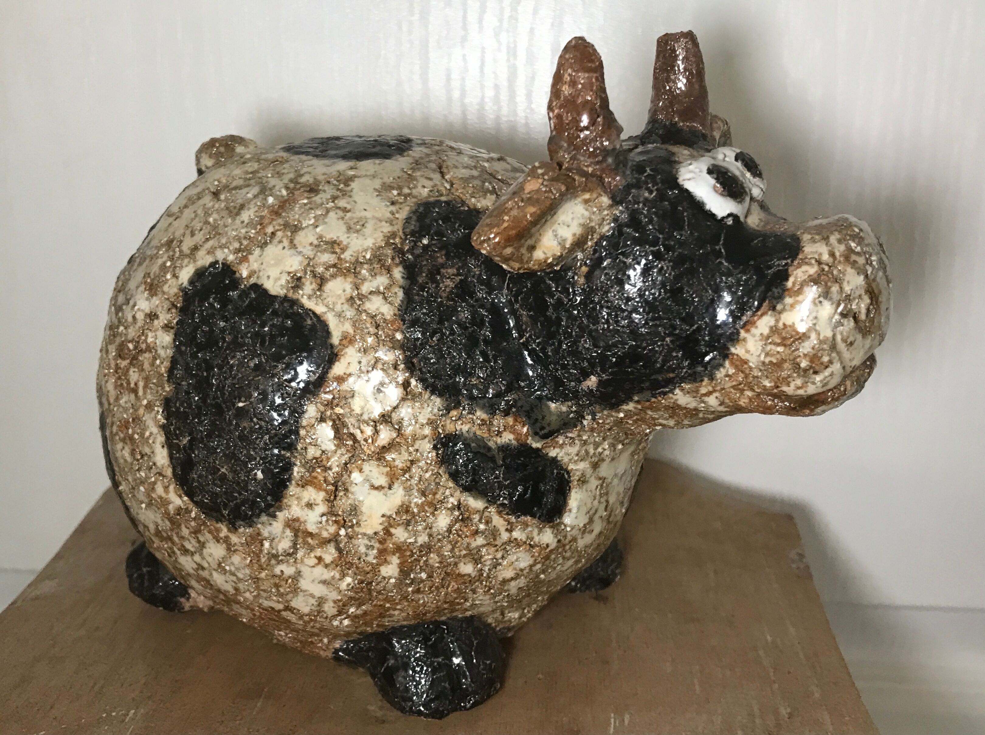 Vache en céramique craquelée émaillée athezza | Selency