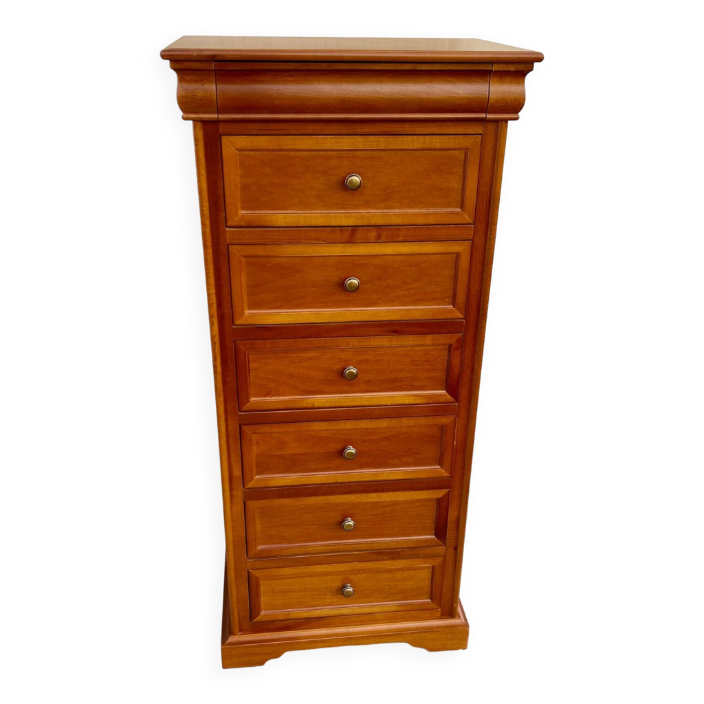 Petit meuble d’appoint console semainier chiffonnier en merisier à 6 ...