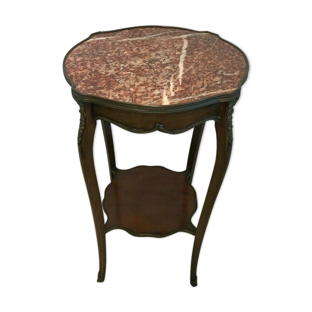 Guéridon Napoléon III en acajou et marbre tablette d'entre jambe XX ...