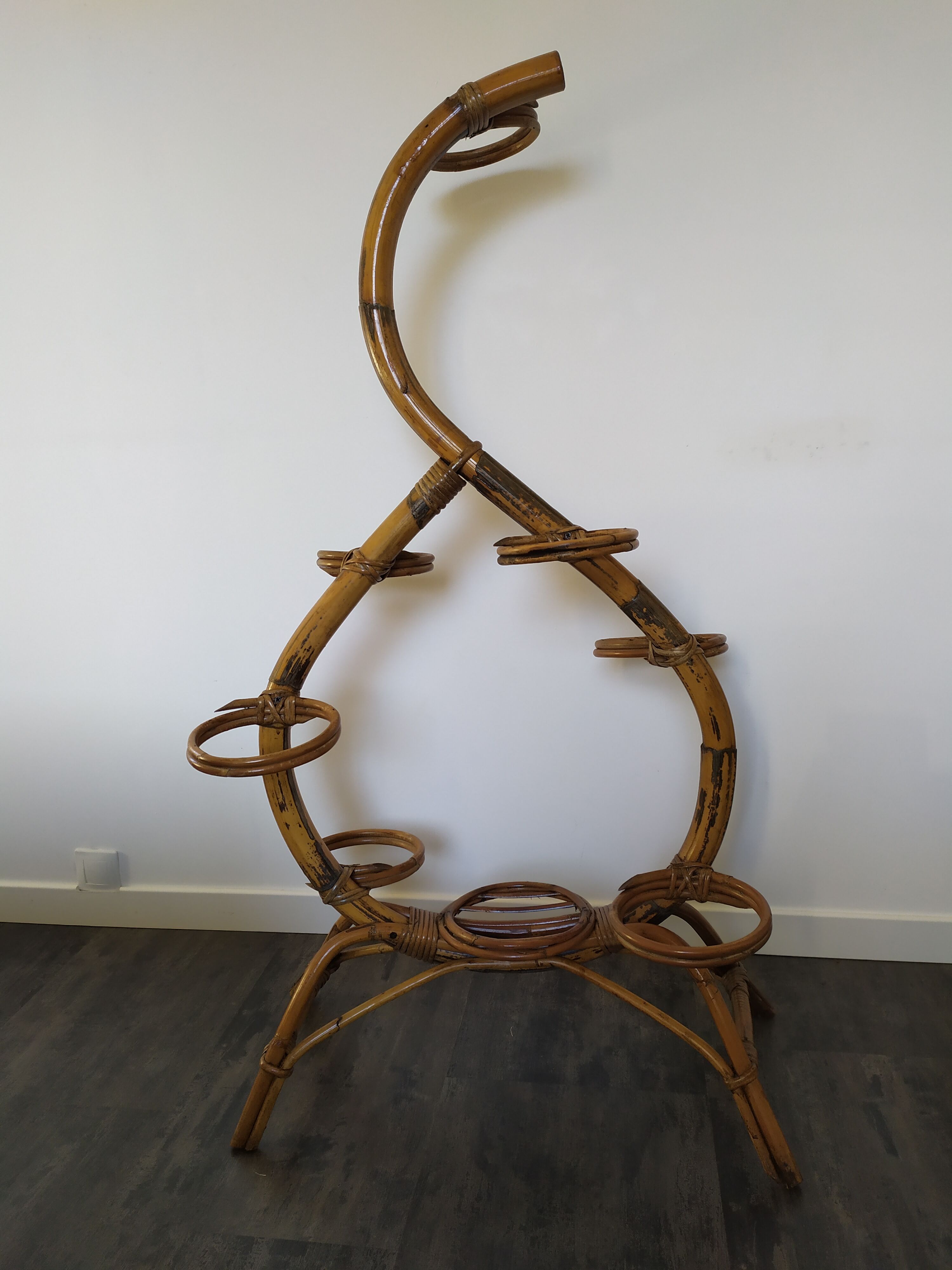 Porte plante en rotin et bambou | Selency