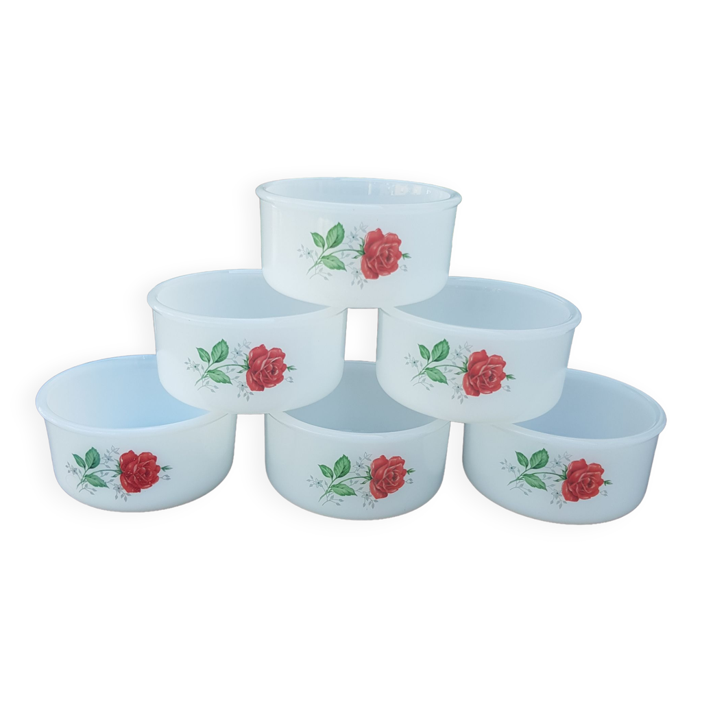 Lot de 6 ramequins Arcopal Rose de France | Selency
